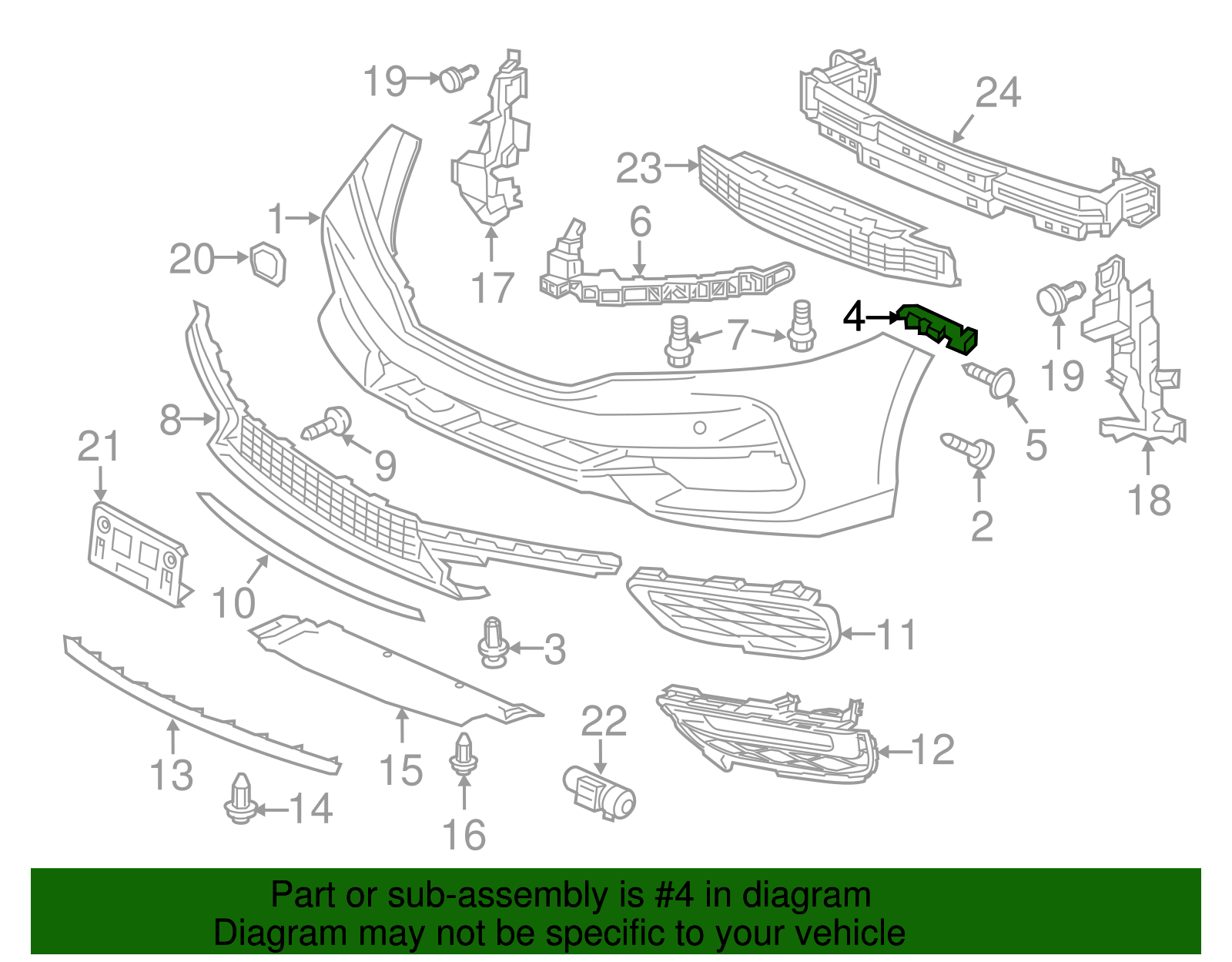 71193-T3L-A51 - 2016-2017 Honda Accord - Spacer R Front Bumper | Honda ...