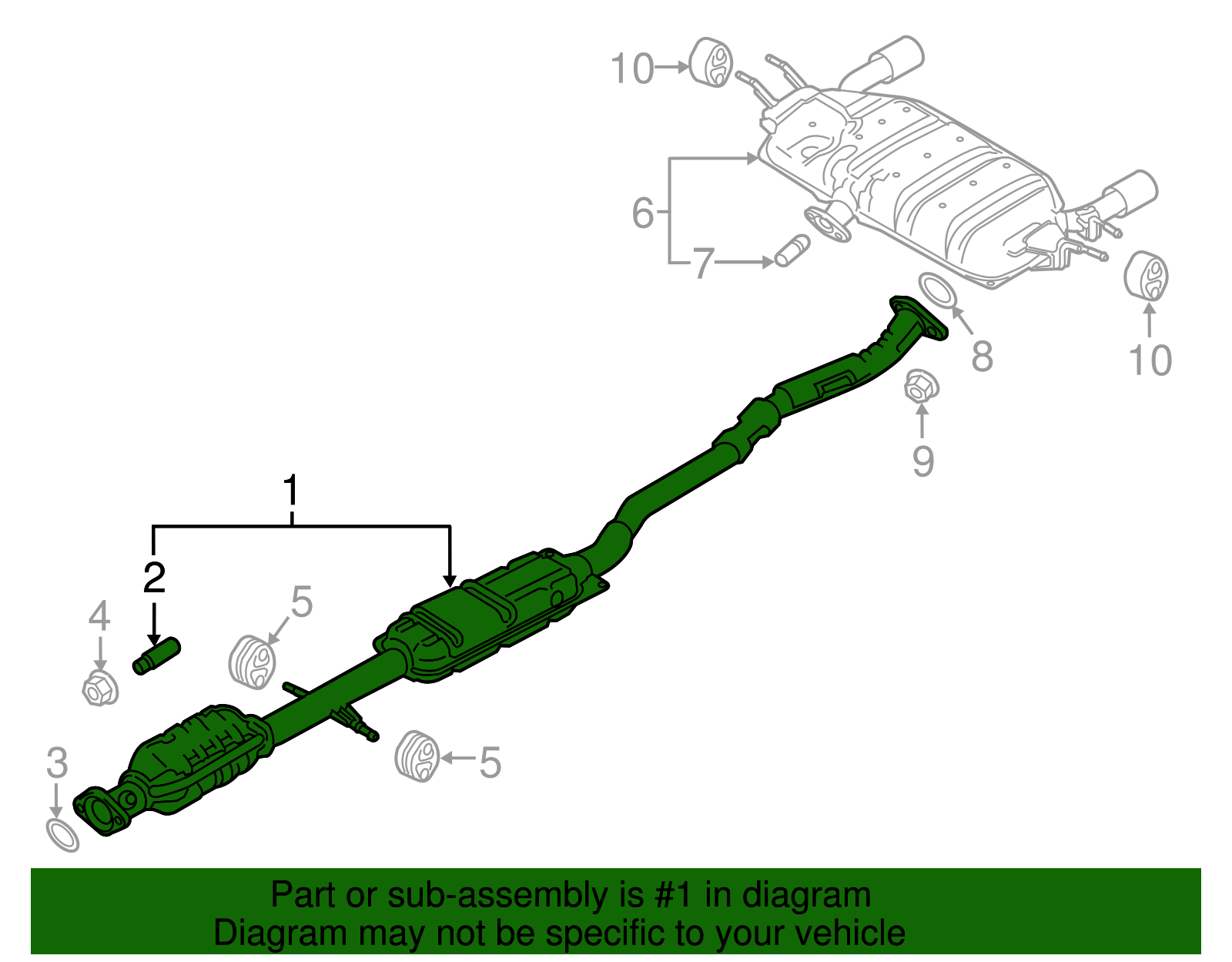 2016-2021 Mazda CX-3 Converter & Pipe PES5-20-55XA | RealMazdaParts.com