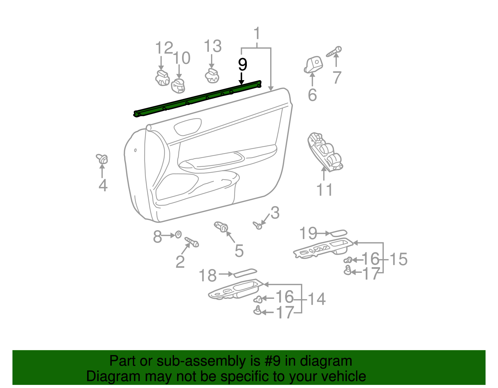 2002-2006 Toyota Camry Belt Weather-Strip 68172-AA010 | Toyota Parts Center
