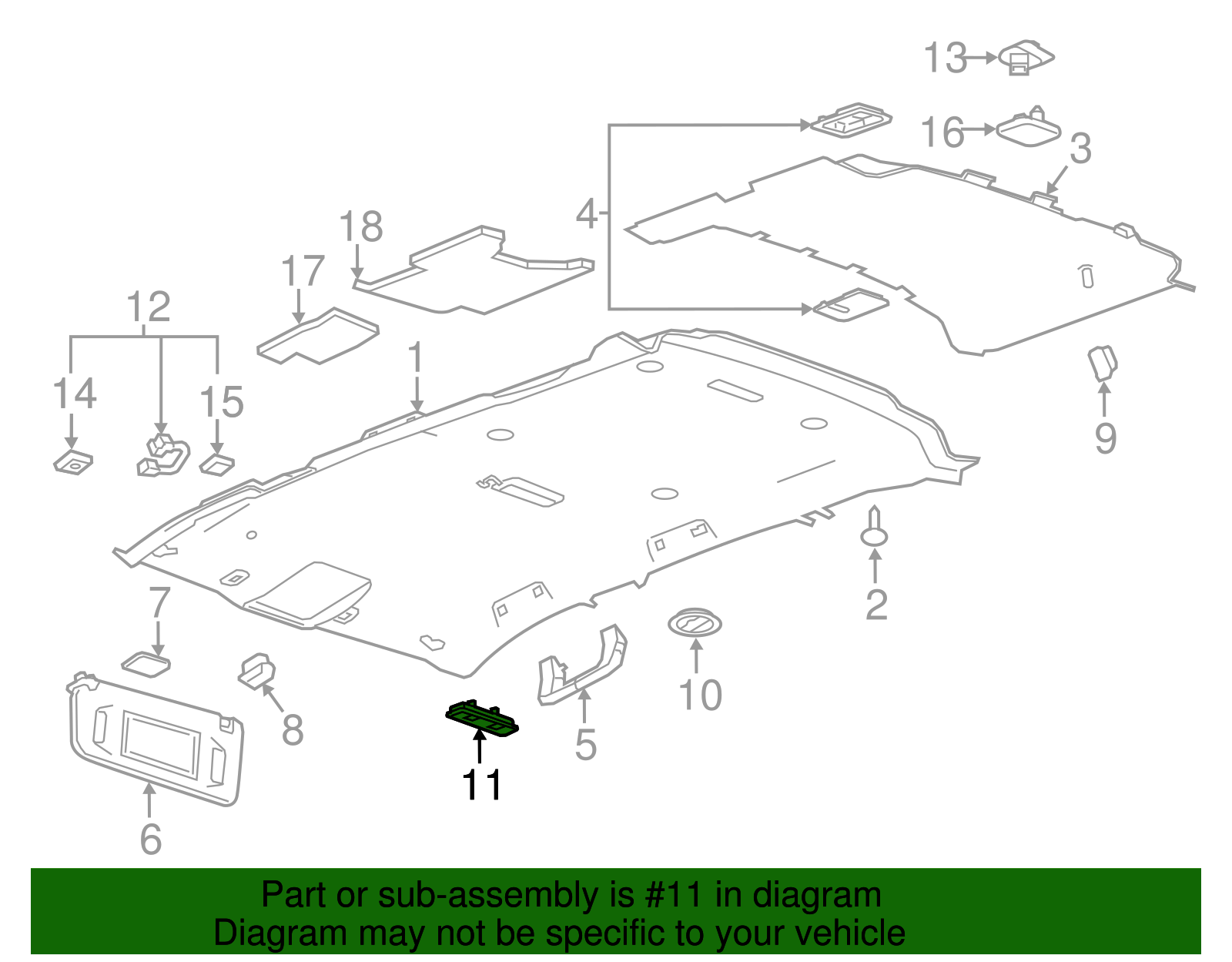 2015-2020 GM Dome Lamp Assembly 84398399 | Chevy Parts Pros