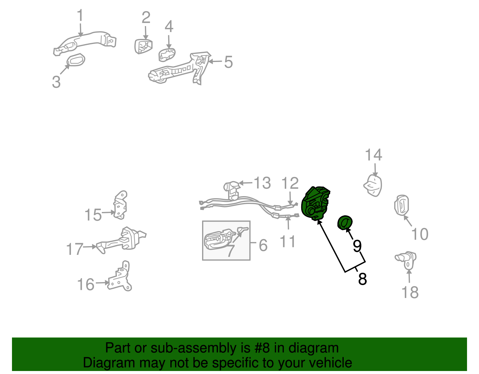 2005-2016 Toyota Tacoma Door Lock Actuator Motor 69050-04020 | American ...