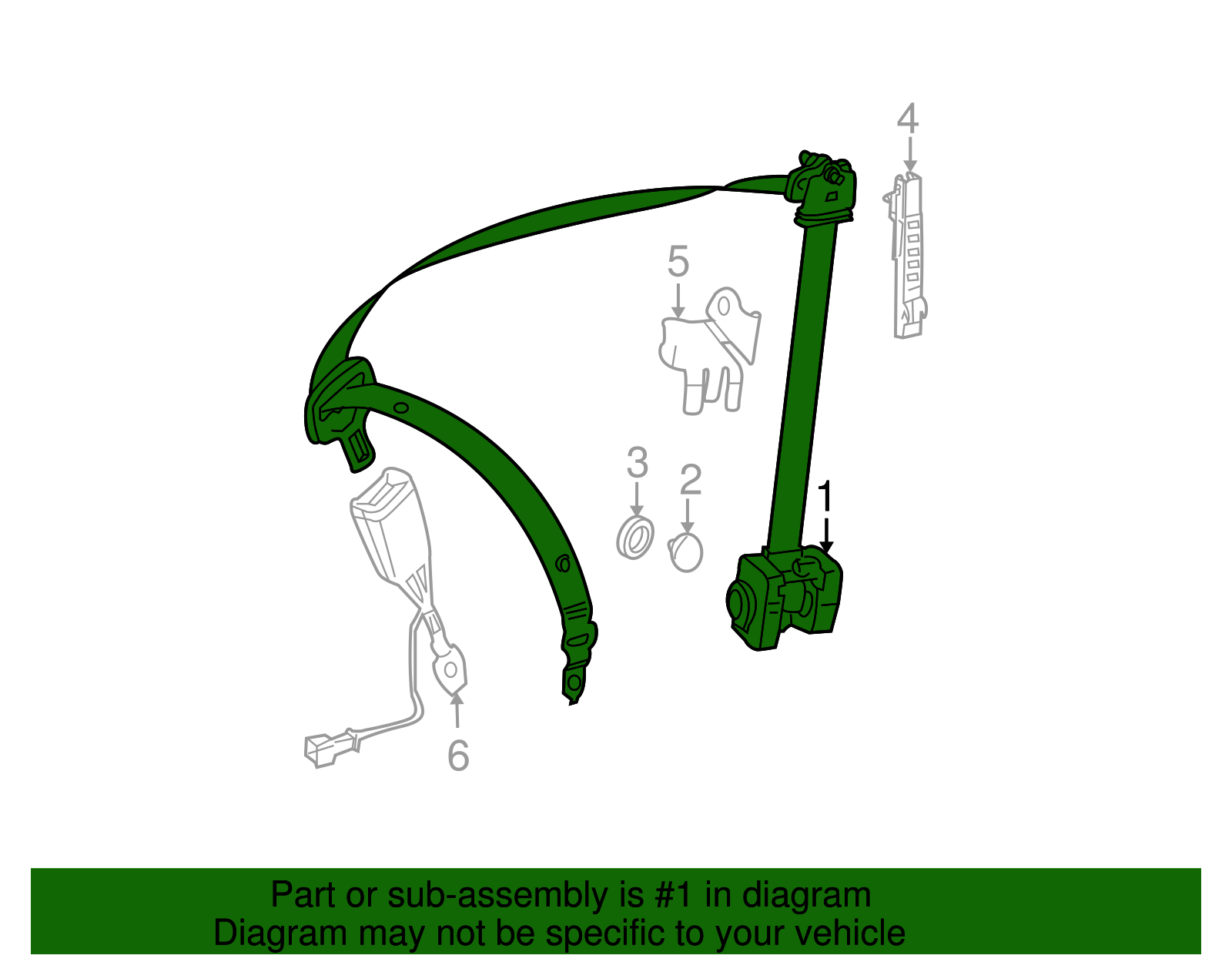 204-860-93-85-8P19 - Seat Belt Lap And Shoulder Belt 2012-2014 Mercedes ...