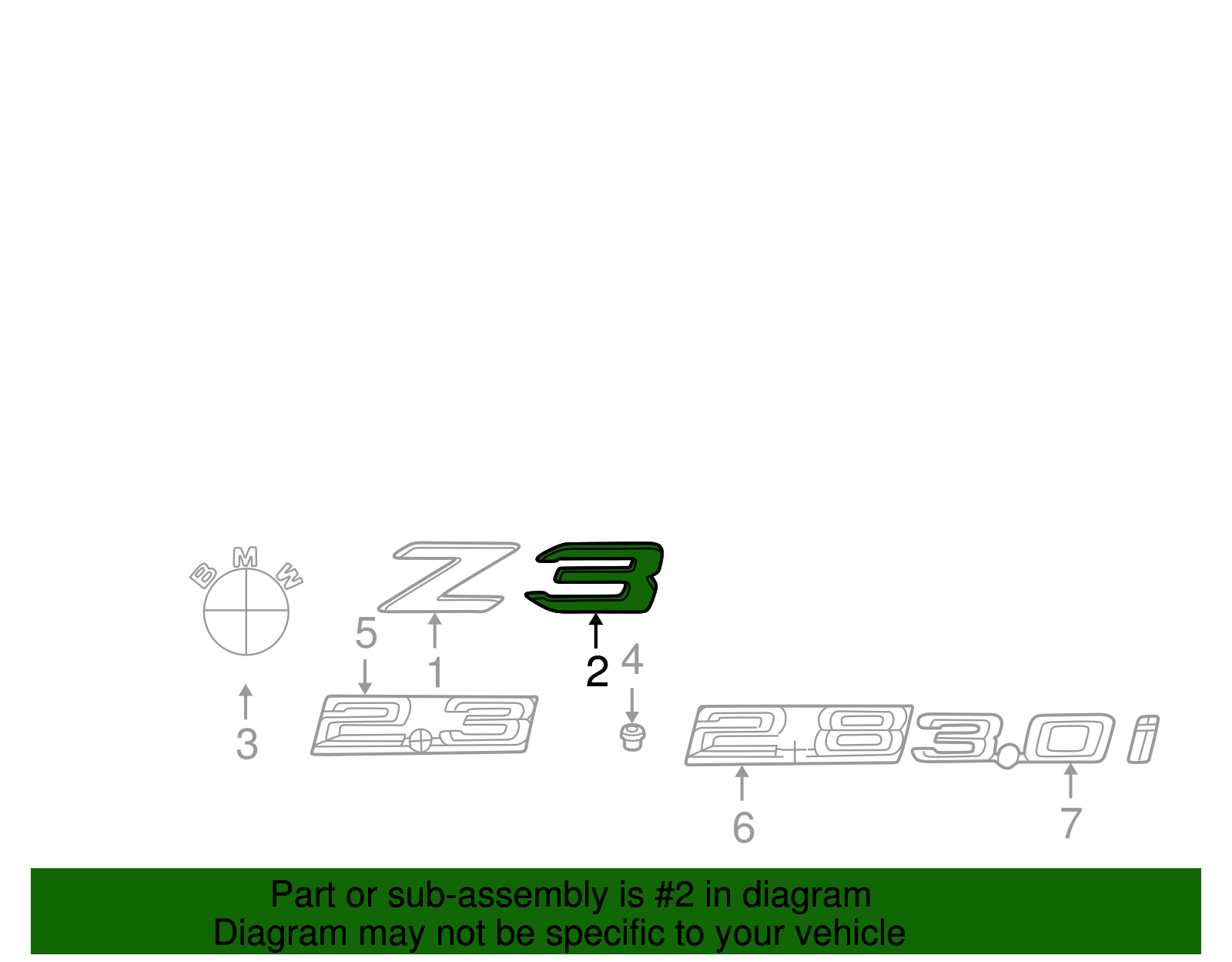 51148399310 - 1996-2002 BMW Z3 Emblem (51-14-8-399-310) | BMW of South ...