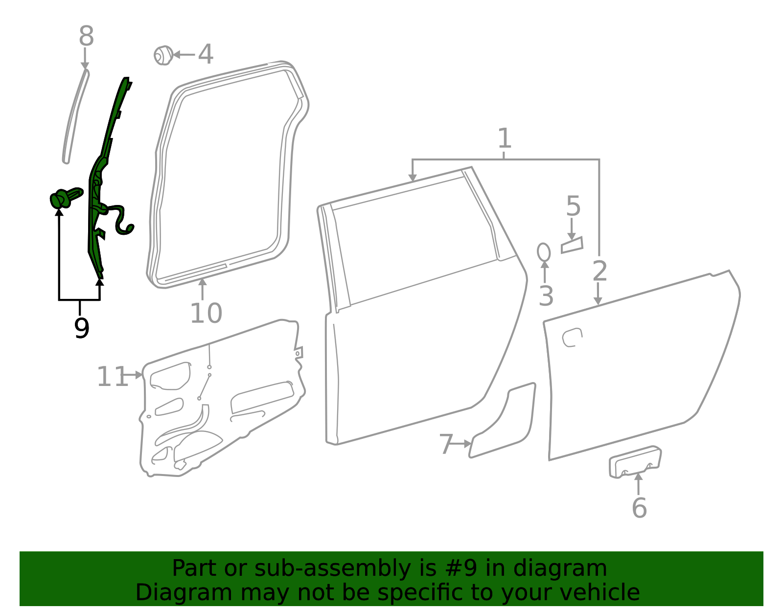 84250-08071 - Genuine Toyota 2011-2020 Sienna Right Sliding Door Object ...
