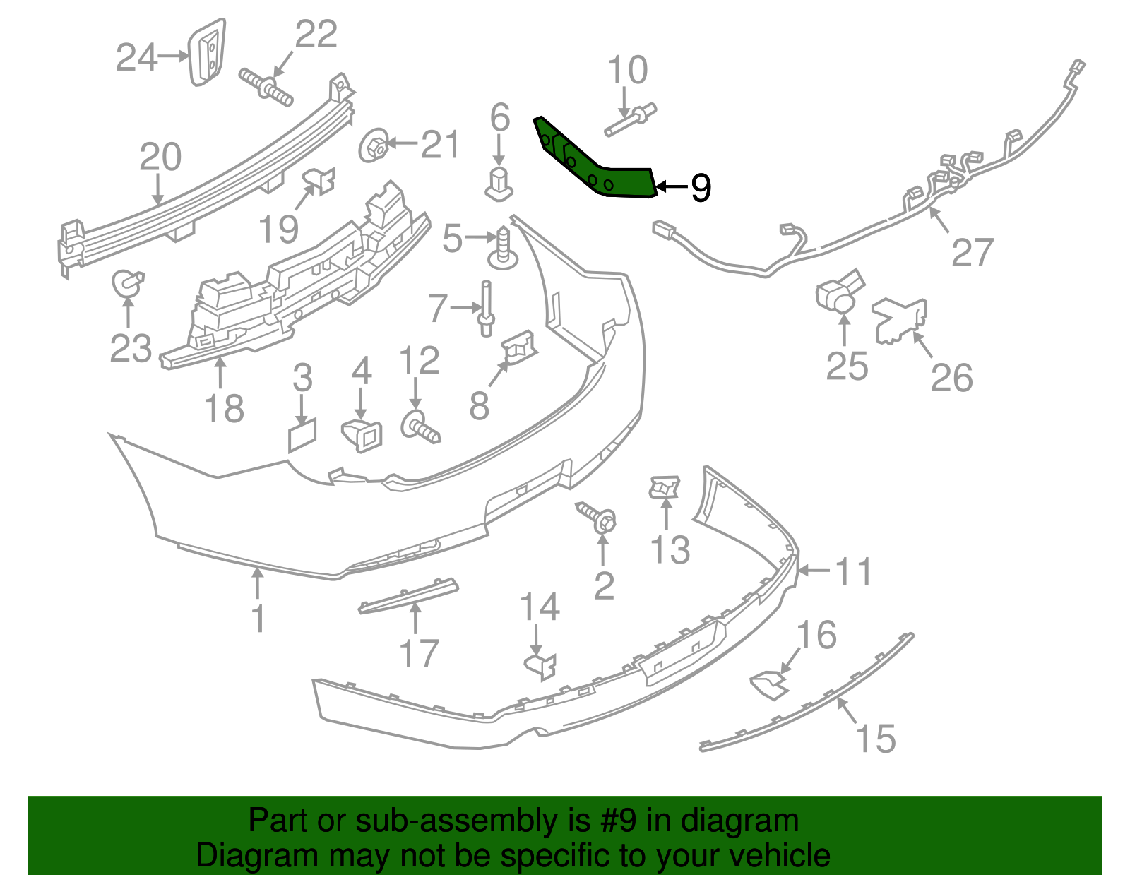 2009-2016 Lincoln MKS | Side Retainer | DA5Z-17D995-C | Walls' Ford Parts