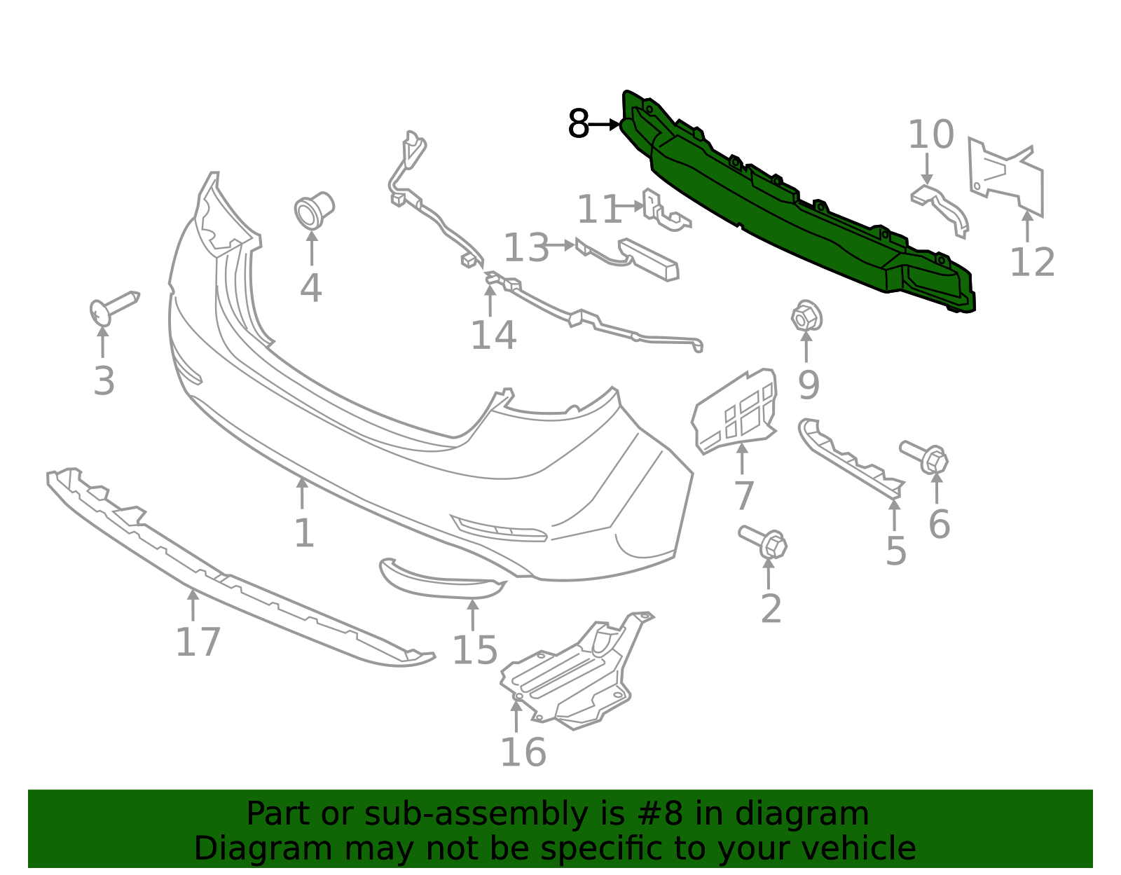 2014-2016 Hyundai Elantra Impact Bar 86631-3X800 | MotorMotor
