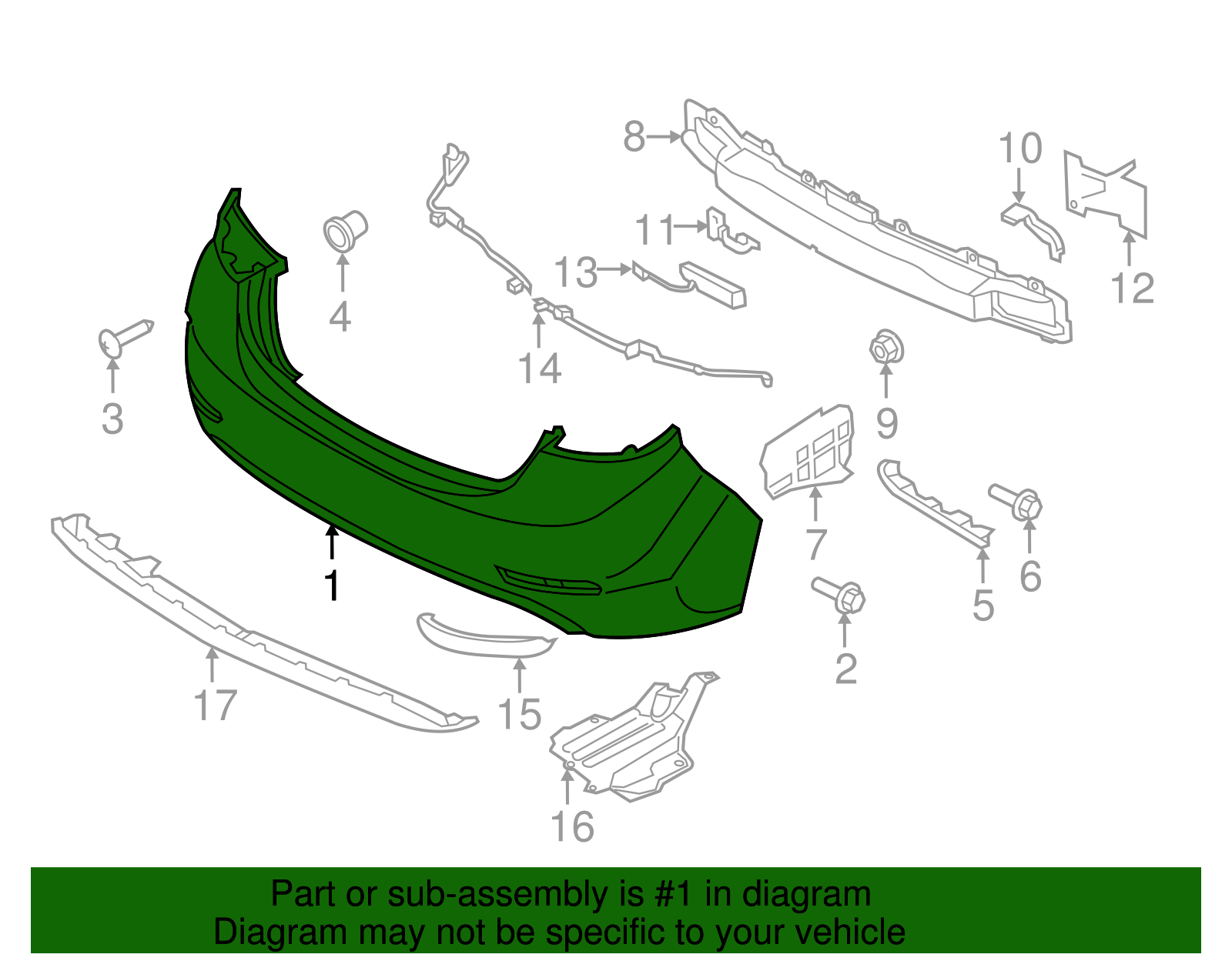 2014-2016 Hyundai Elantra Bumper Cover 86611-3X700 | OEM Parts Online