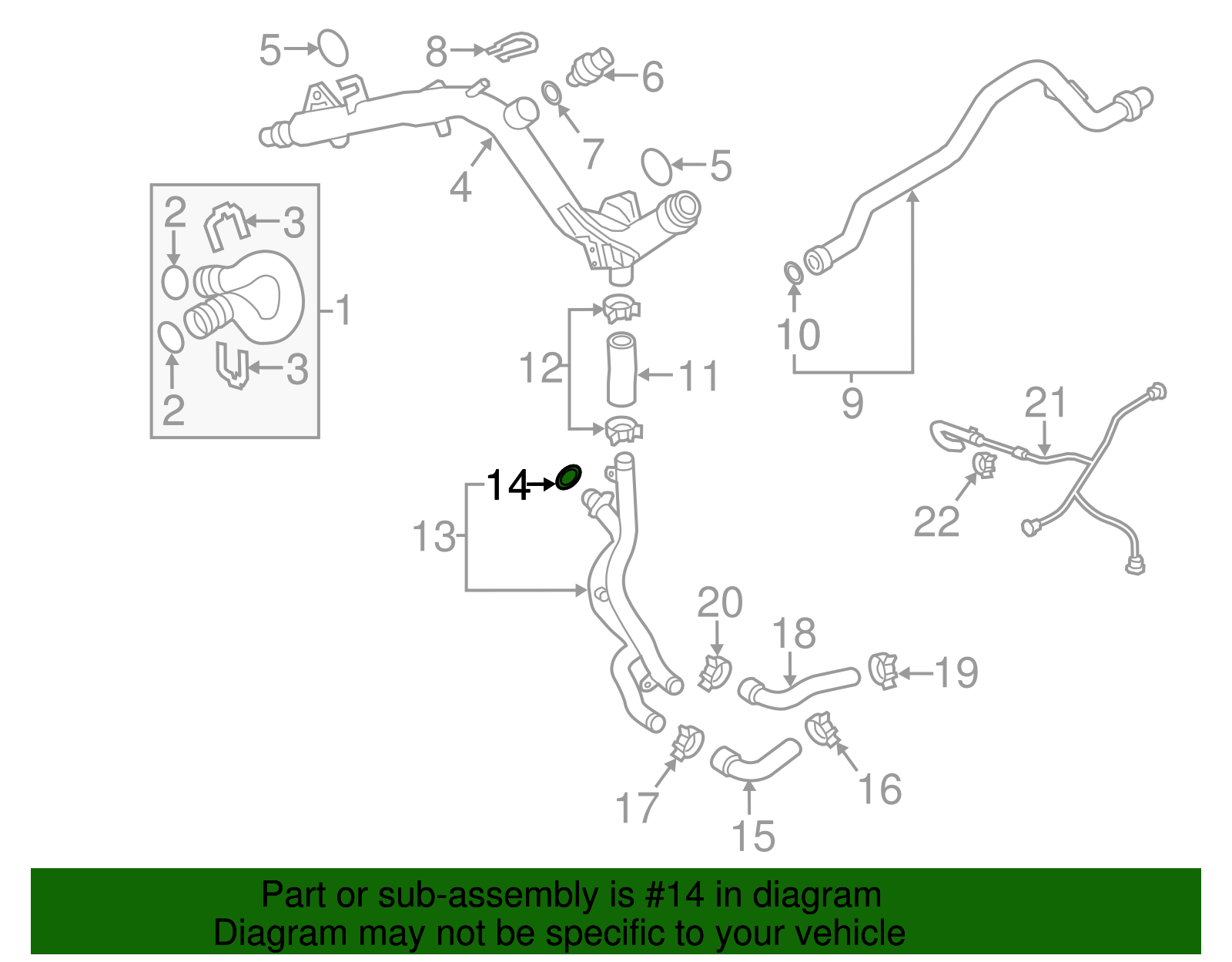 2009-2017 Audi Engine Coolant Pipe O-Ring 06E-121-119-H | Genuine Audi ...