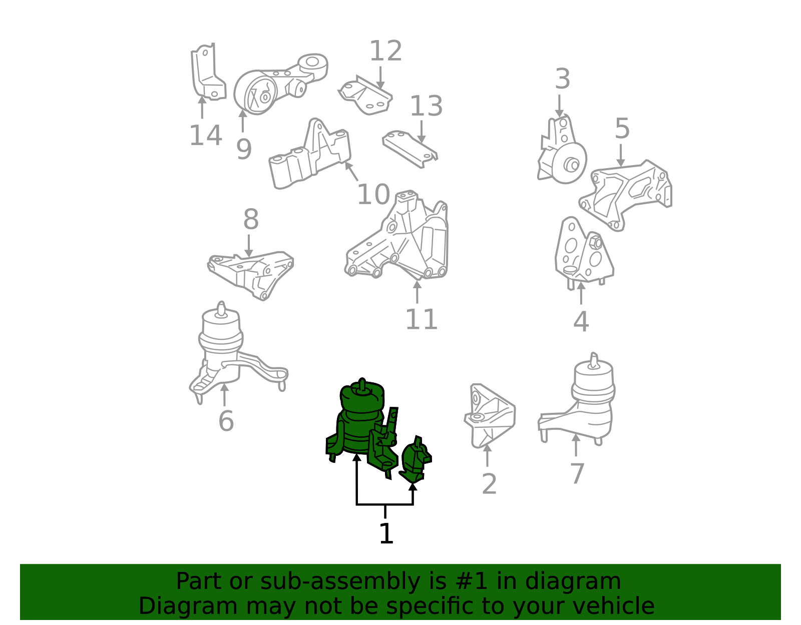 Engine Mount (Front) 12360-0P110 | American Toyota Parts