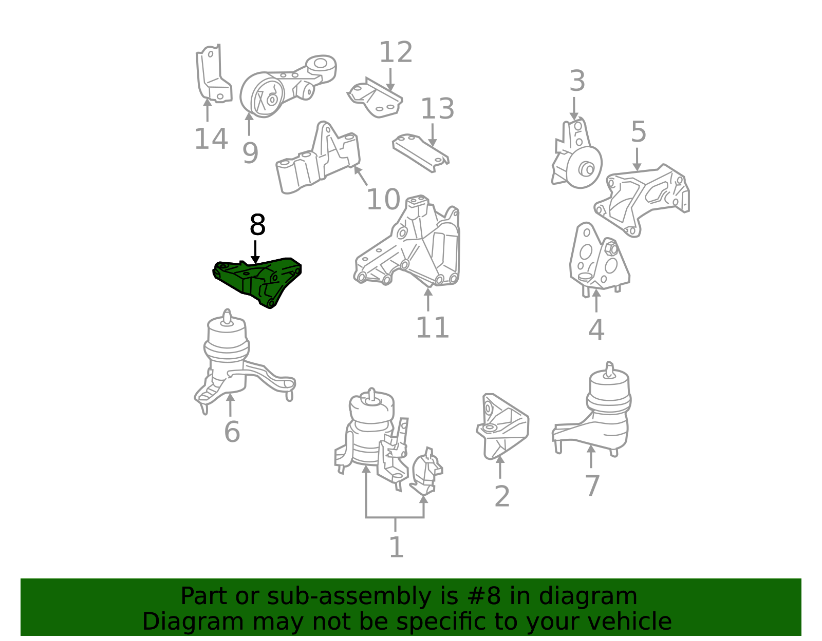2011-2013 Toyota Engine Mount Bracket 12319-31010 | Toyota Parts Center