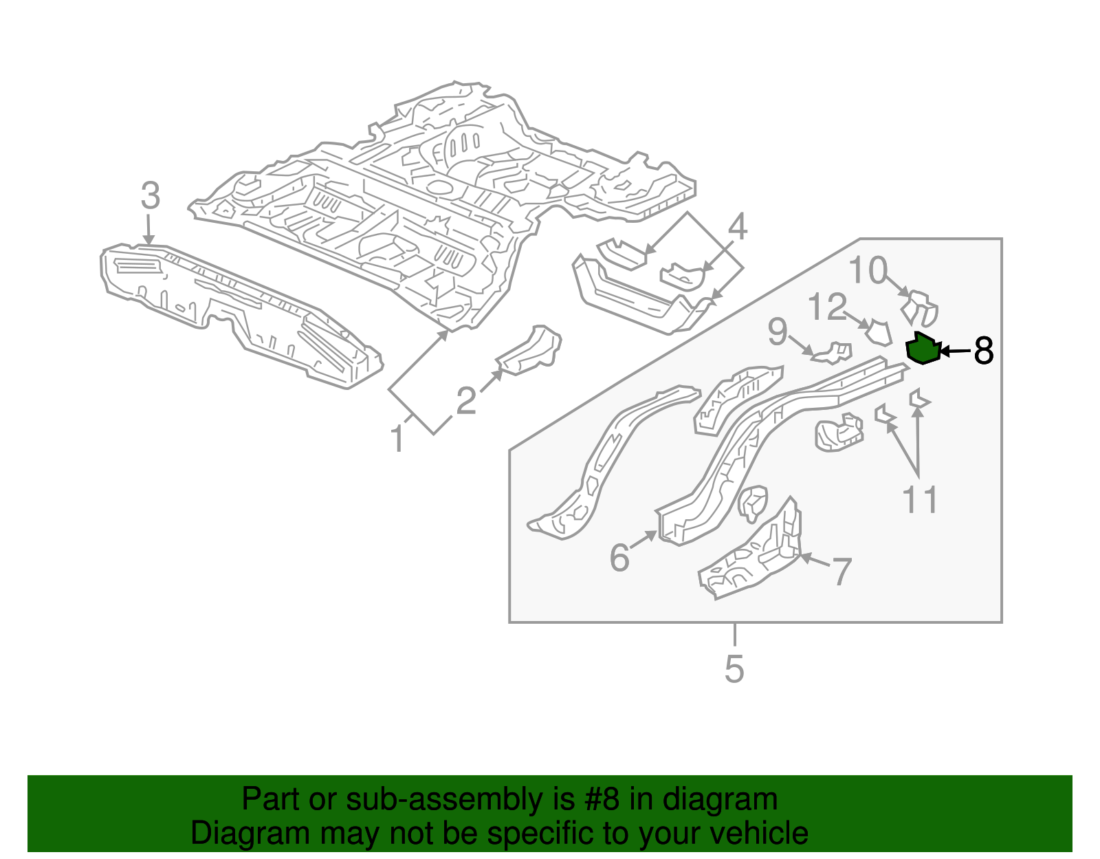 65619-SDA-A00ZZ - 2003-2007 Honda Accord - Bracket R Rear Bumper Beam ...