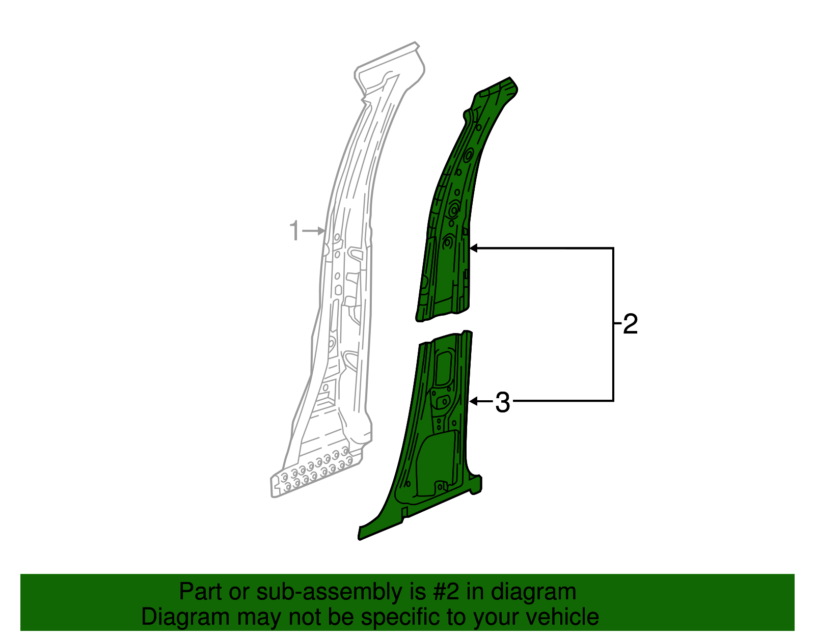 2022-2024 Chevrolet Driver Side Center Pillar Inner Panel 84357760 ...