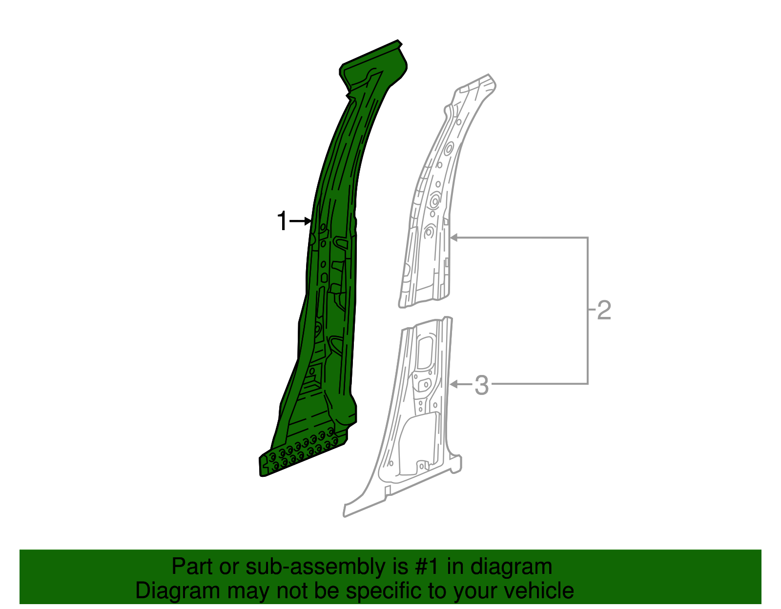 84050783 - 2018-2024 Chevrolet - Passenger Side Center Pillar Outer ...