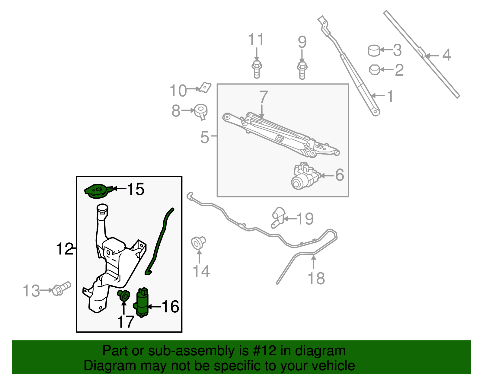 2011-2019 Ford Fiesta | Reservoir Assembly | BE8Z-17618-A | Walls' Ford ...