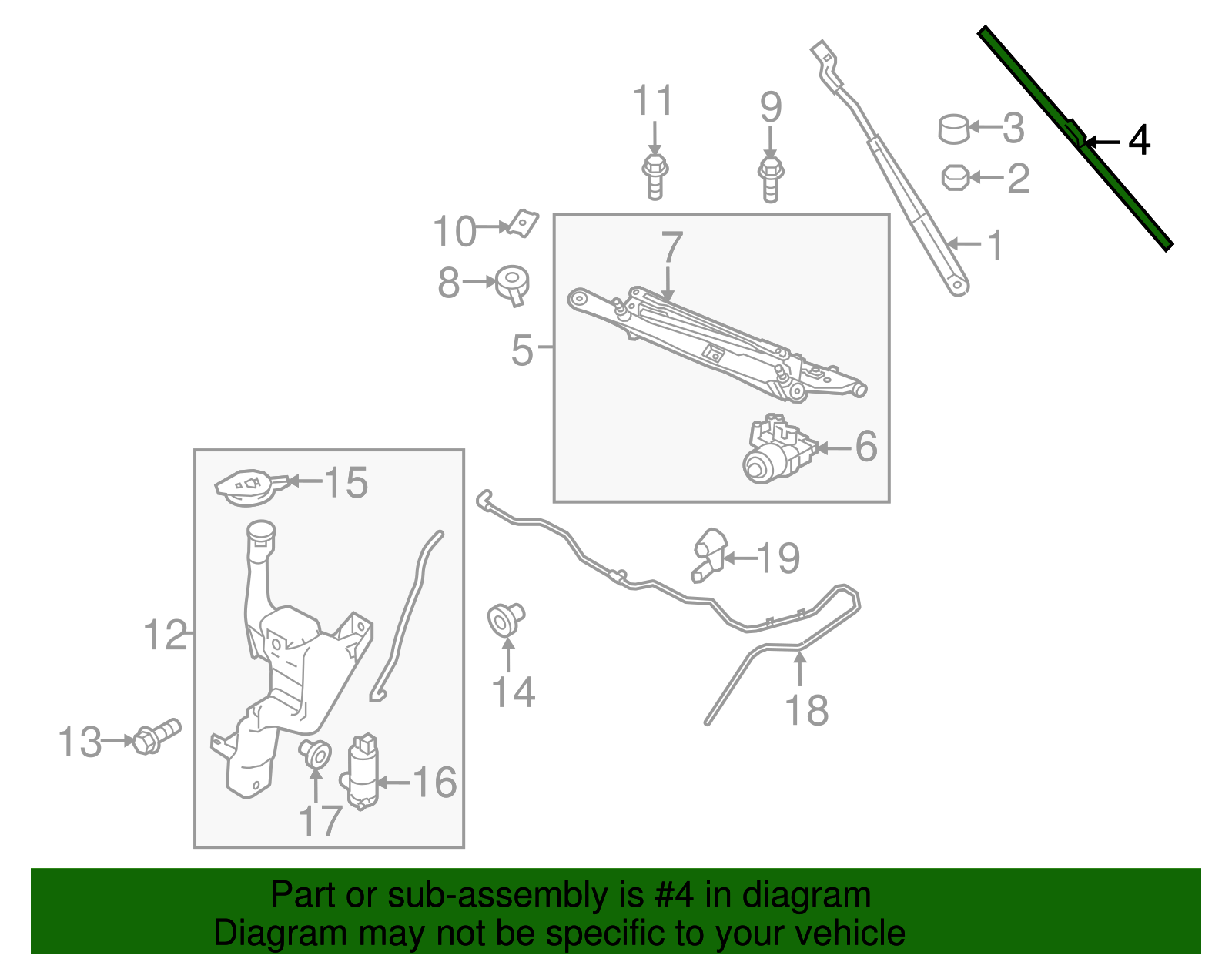 2011-2019 Ford Fiesta Motorcraft™ Windshield Wiper Blade WW-2430-A ...