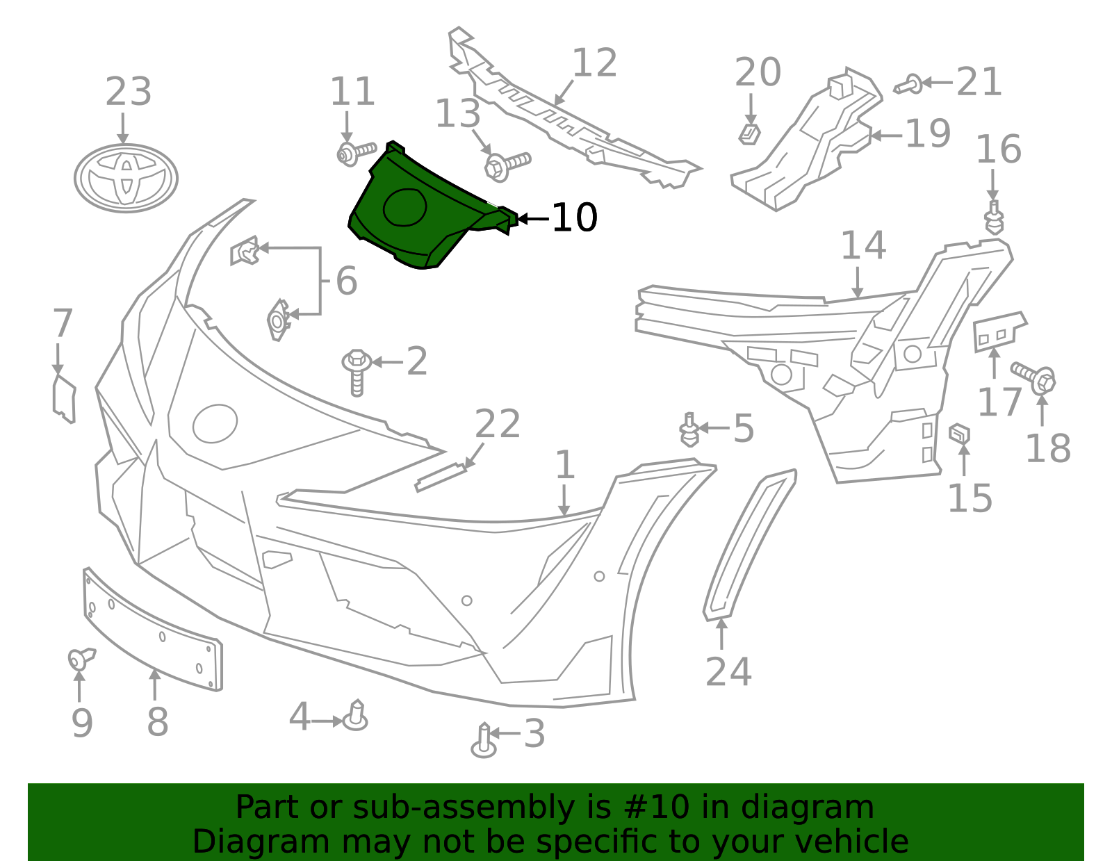 Genuine Official Toyota Upper Support part# 53111-WAA01 for 2020-2025 ...