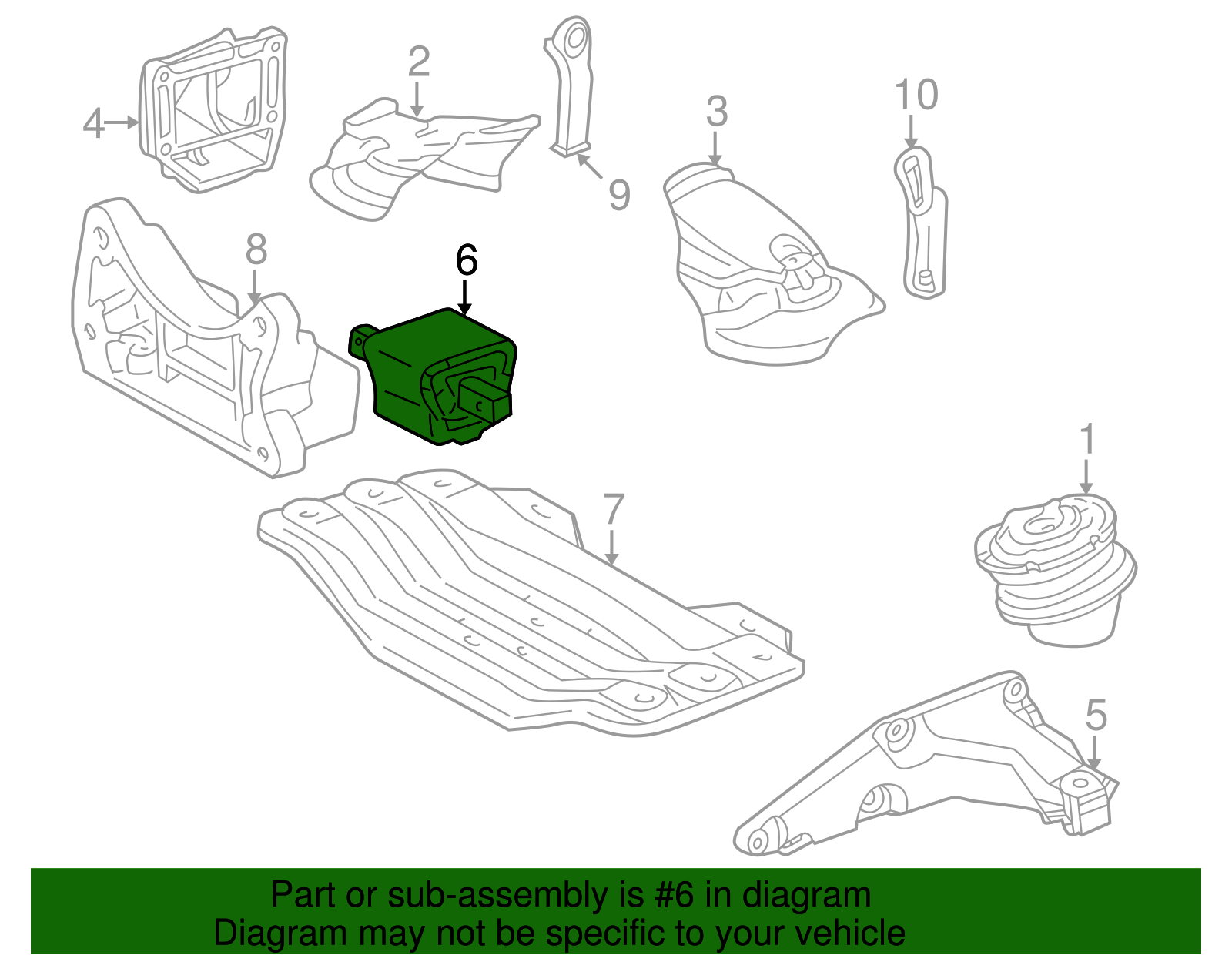 Genuine OEM Trans Mount | 212-240-04-18 | Fits Select 1998-2017 ...