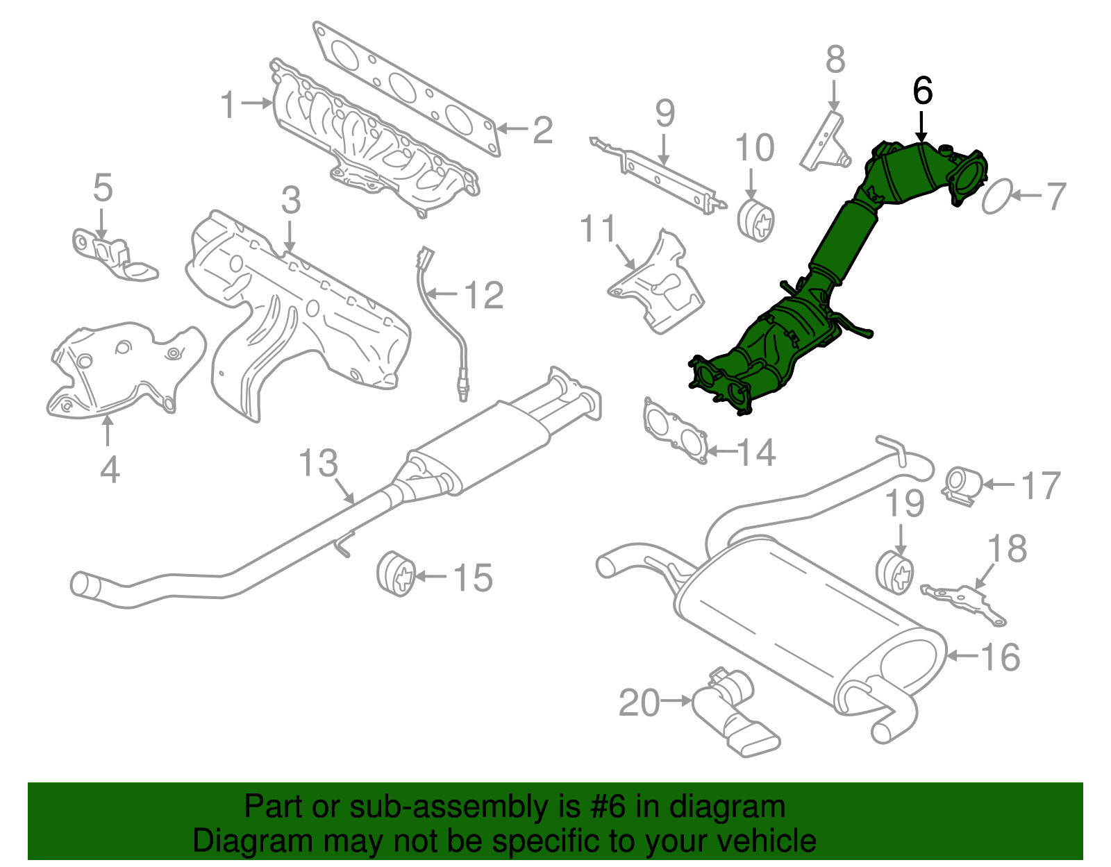 36000740 - Converter & Pipe - 2015 2016 Volvo V60 | Volvo OEM Parts Direct