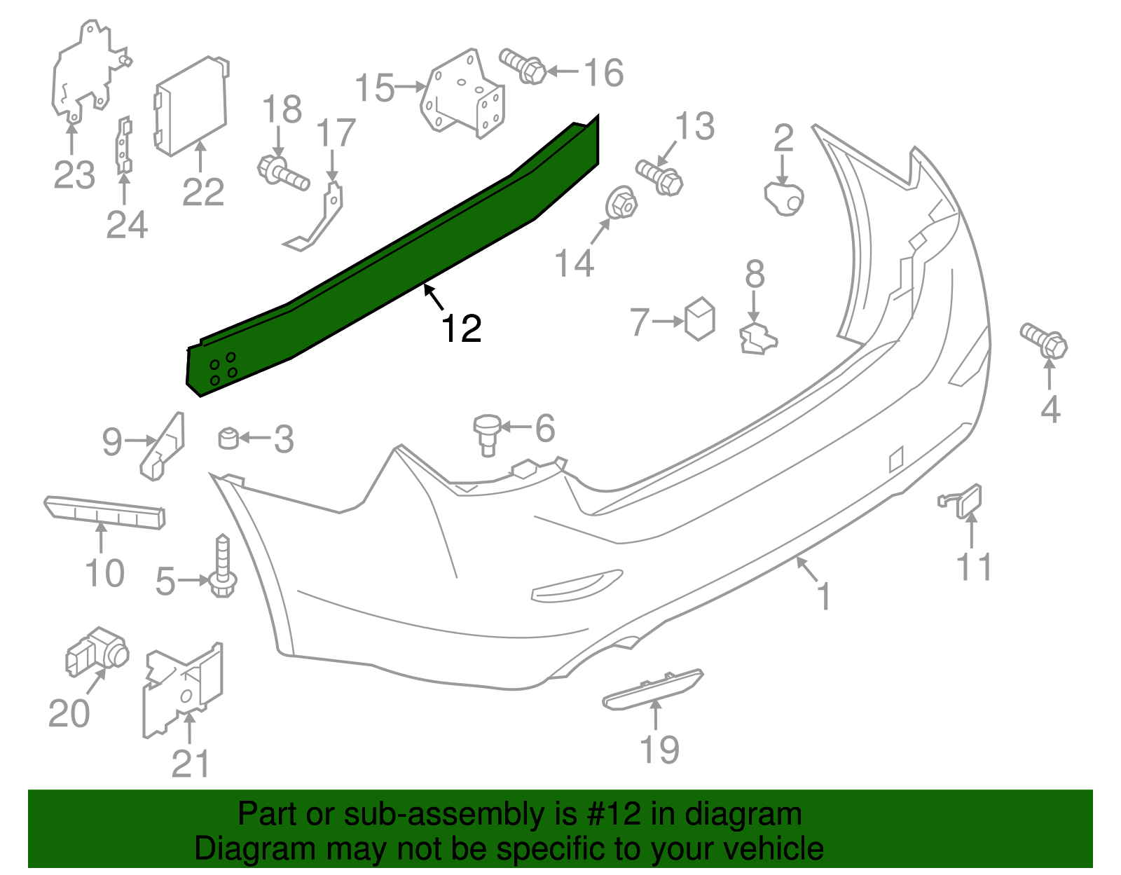 2019-2020 Infiniti Q50 Impact Bar 85030-6HJ0A | OEM Parts Online