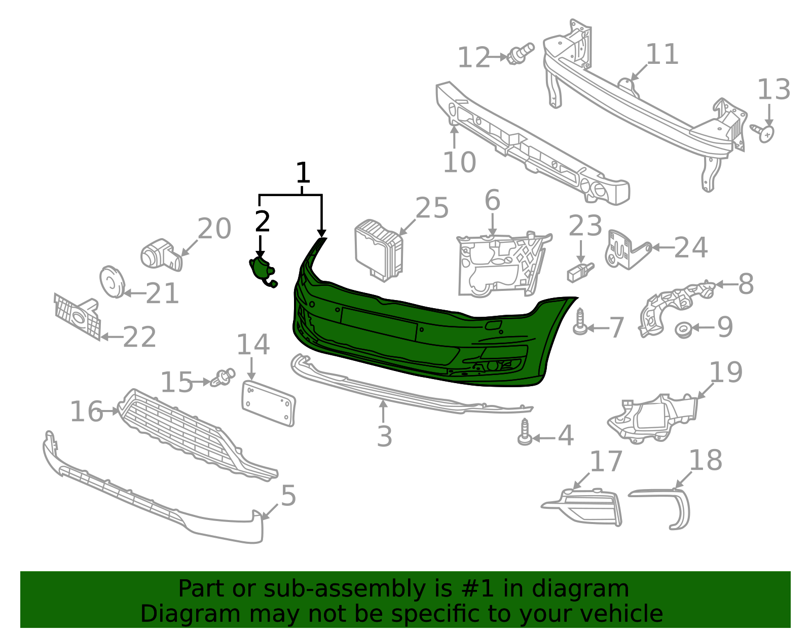 5G0-807-217-LT-GRU - Bumper Cover 2018-2019 Volkswagen Golf R ...