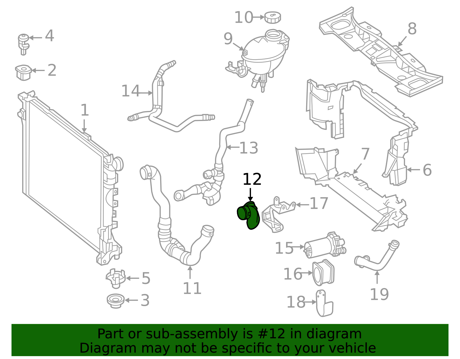 Radiator Hose 212-501-25-82 - Dependable OEM Engine Cooling ...