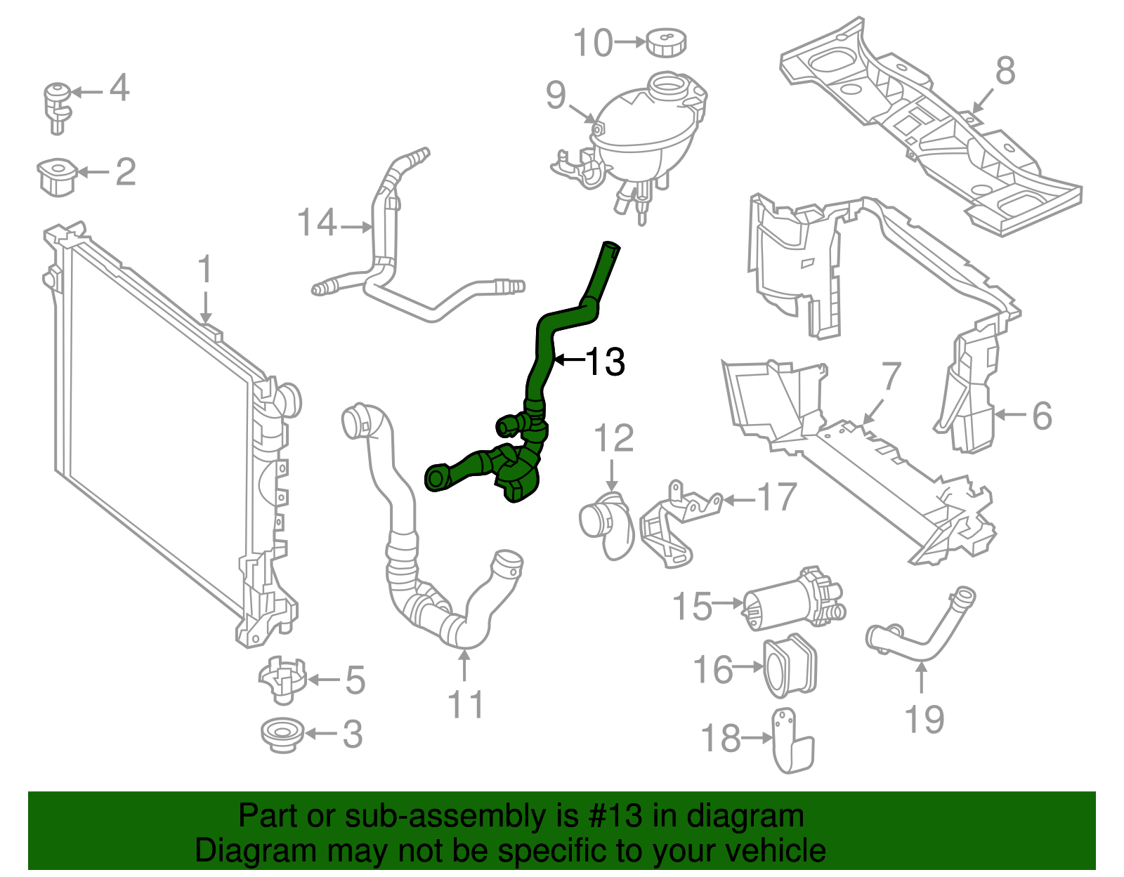 212-501-25-84 - Mercedes-Benz Reservoir Hose 2014-2018 Mercedes-Benz ...