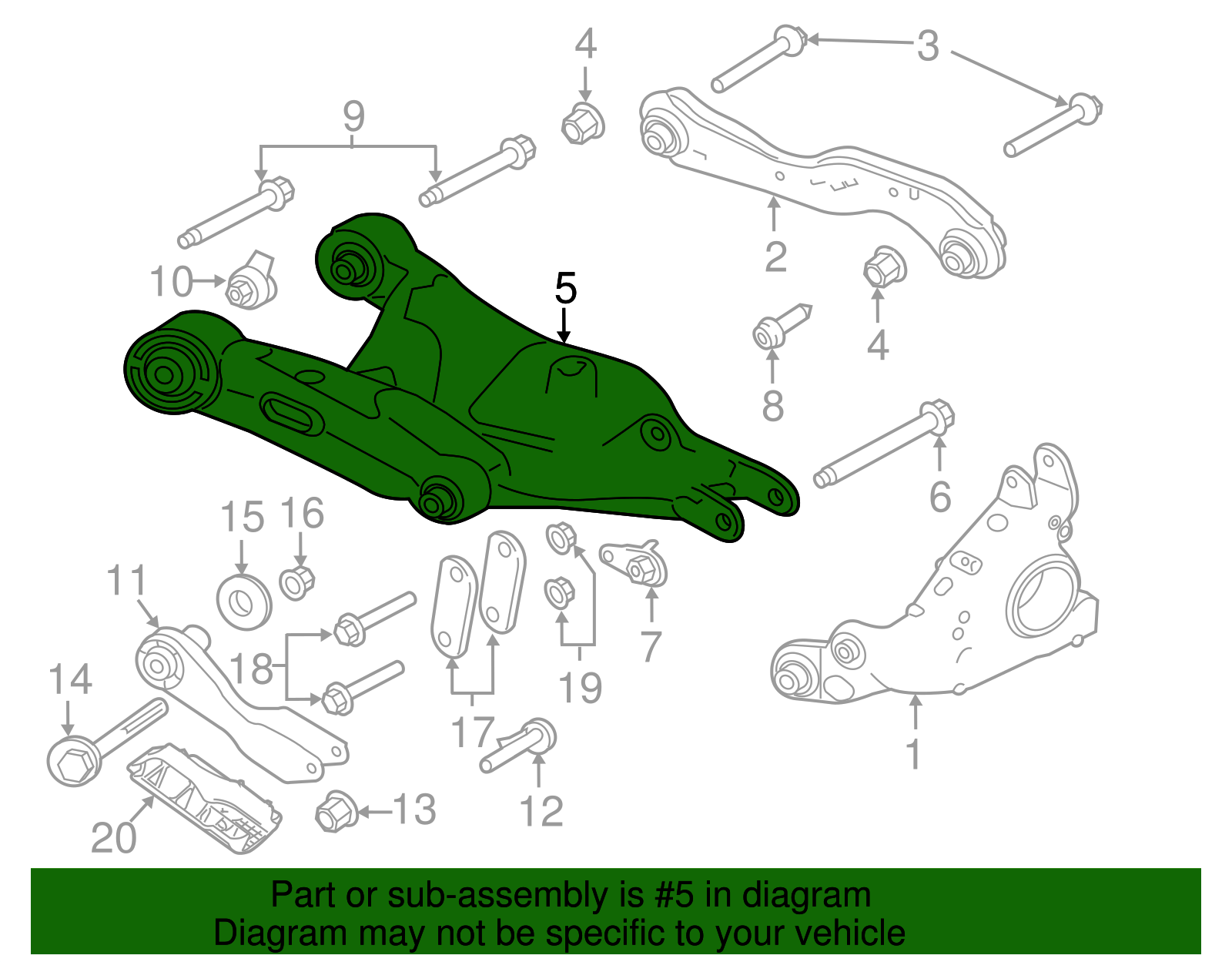 2021-2024 Land Rover Range Rover Velar Lower Control Arm LR143946 ...