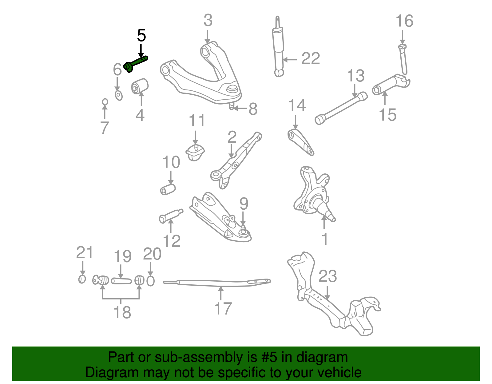 54580-3S500 - Upper Control Arm Bolt 1998-2004 Nissan | Nissan Parts ...