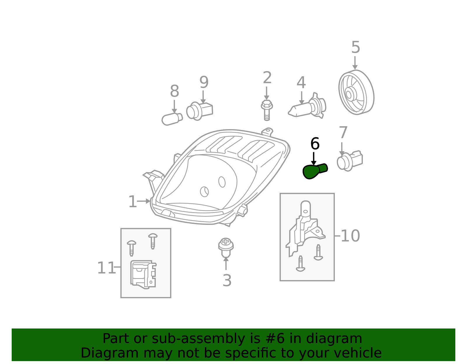 Genuine Official Toyota Signal Bulb part# 90981-15020 for 2007-2011 ...