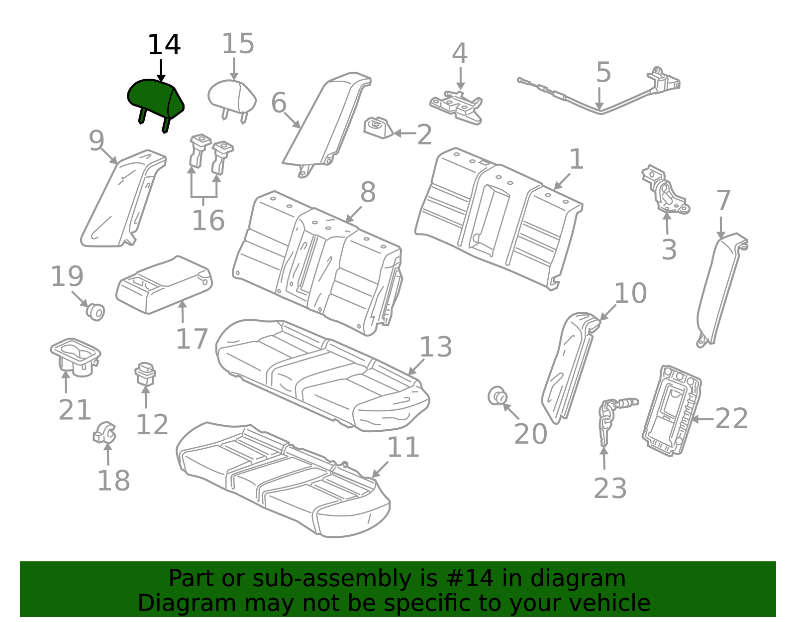 82140-TA5-A71ZA - 2008-2010 Honda Accord - Headrest Assembly Rear ...