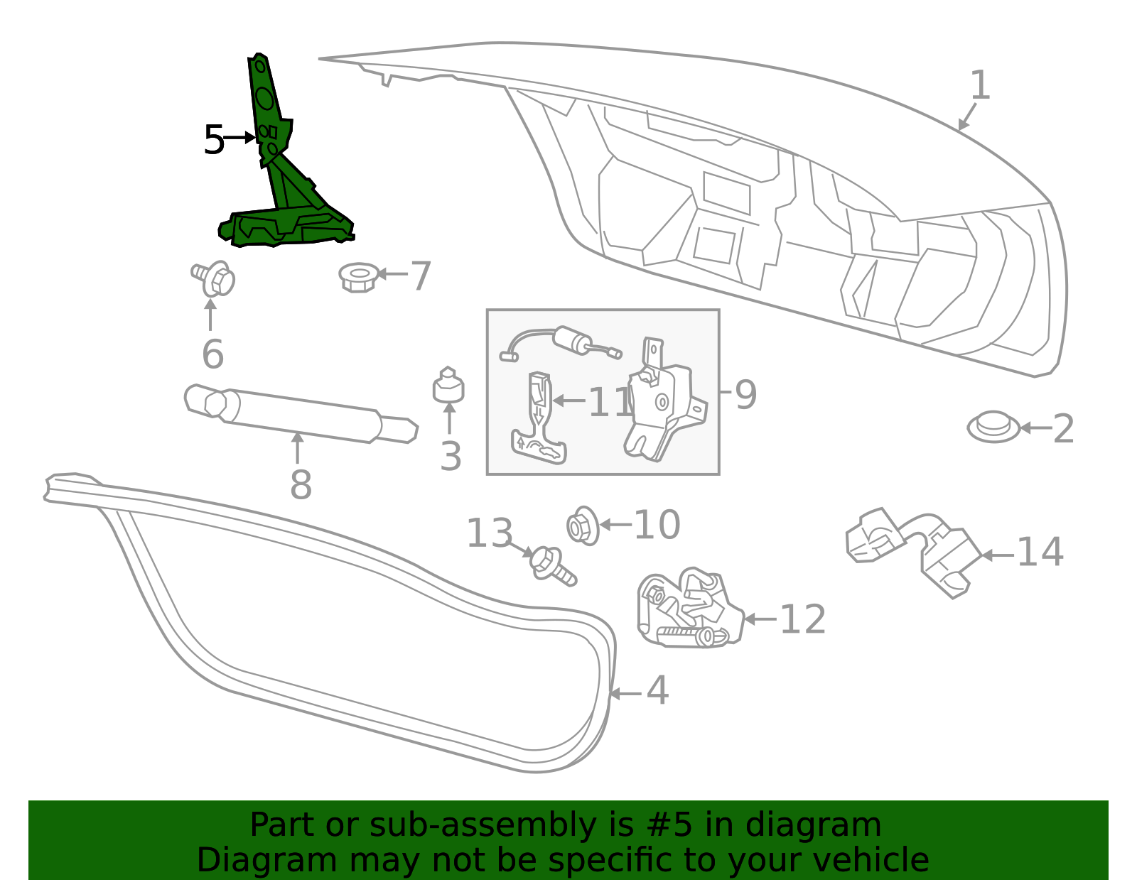 DA5Z-5442701-A - High-Quality Hinge for 2013-2016 Lincoln MKS ...