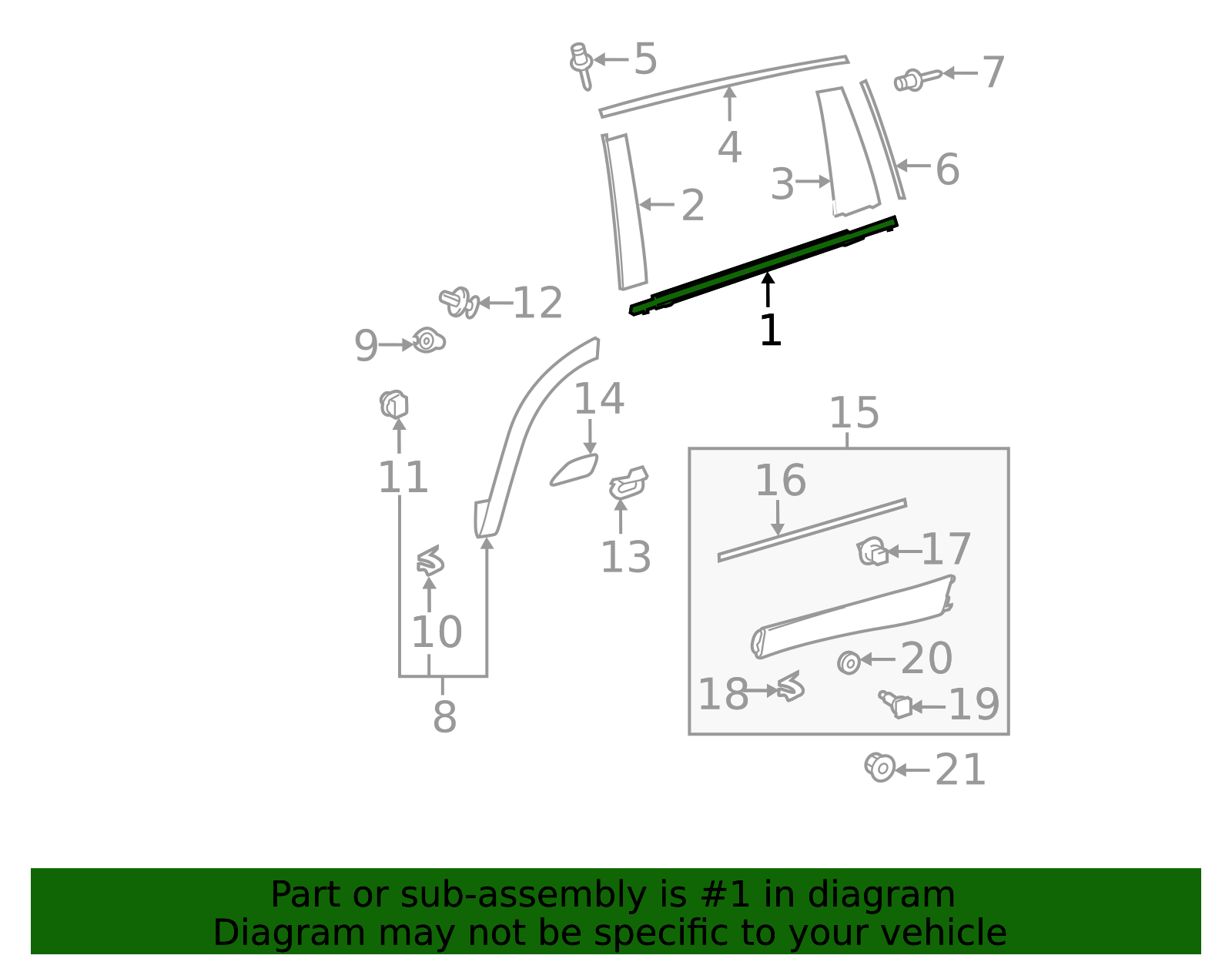 2014-2019 Toyota Highlander 2014-2019 Toyota Highlander - Belt Molding ...