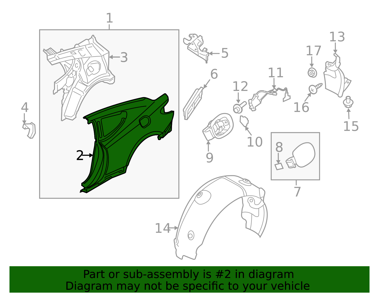 2010-2015 Hyundai Genesis Coupe Quarter Panel 71504-2MC00 | QuirkParts