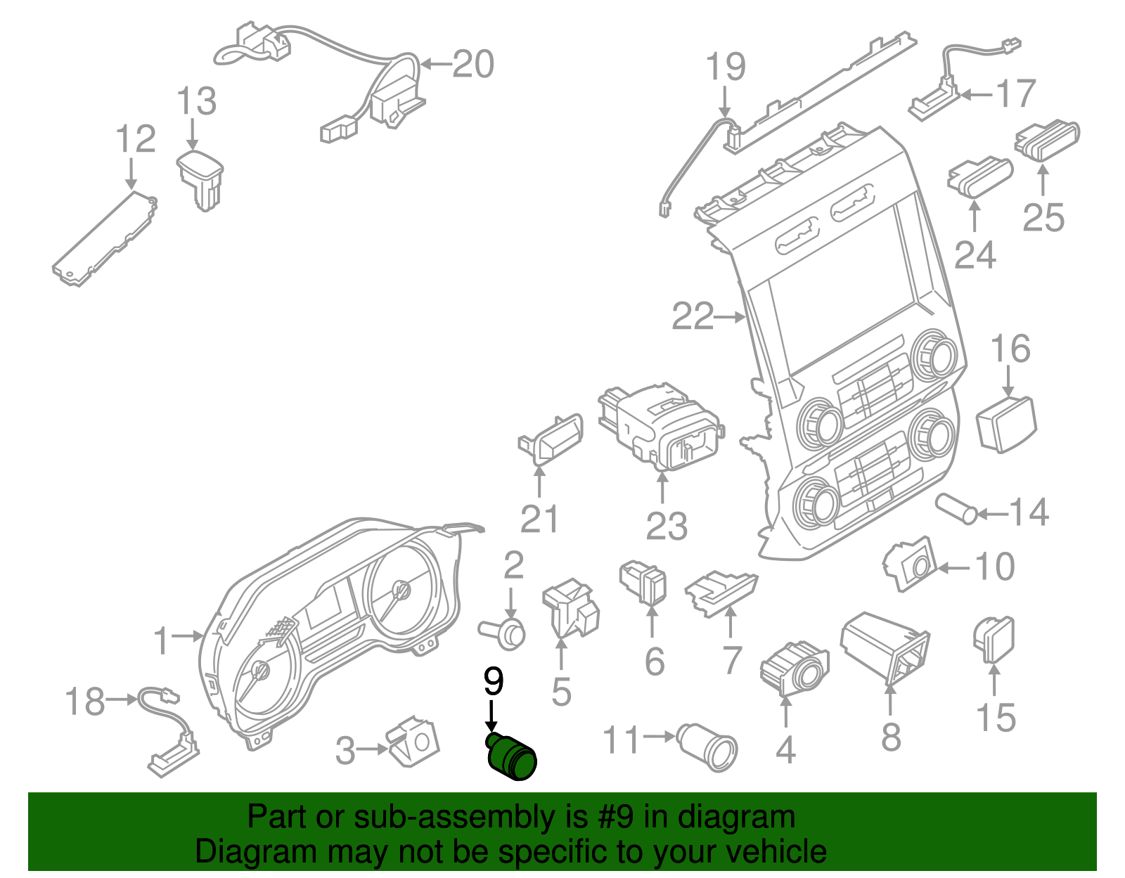 HL3Z-14B166-AD - Switch Assembly - 2017-2020 Ford F-150 | Lasco Auto Parts