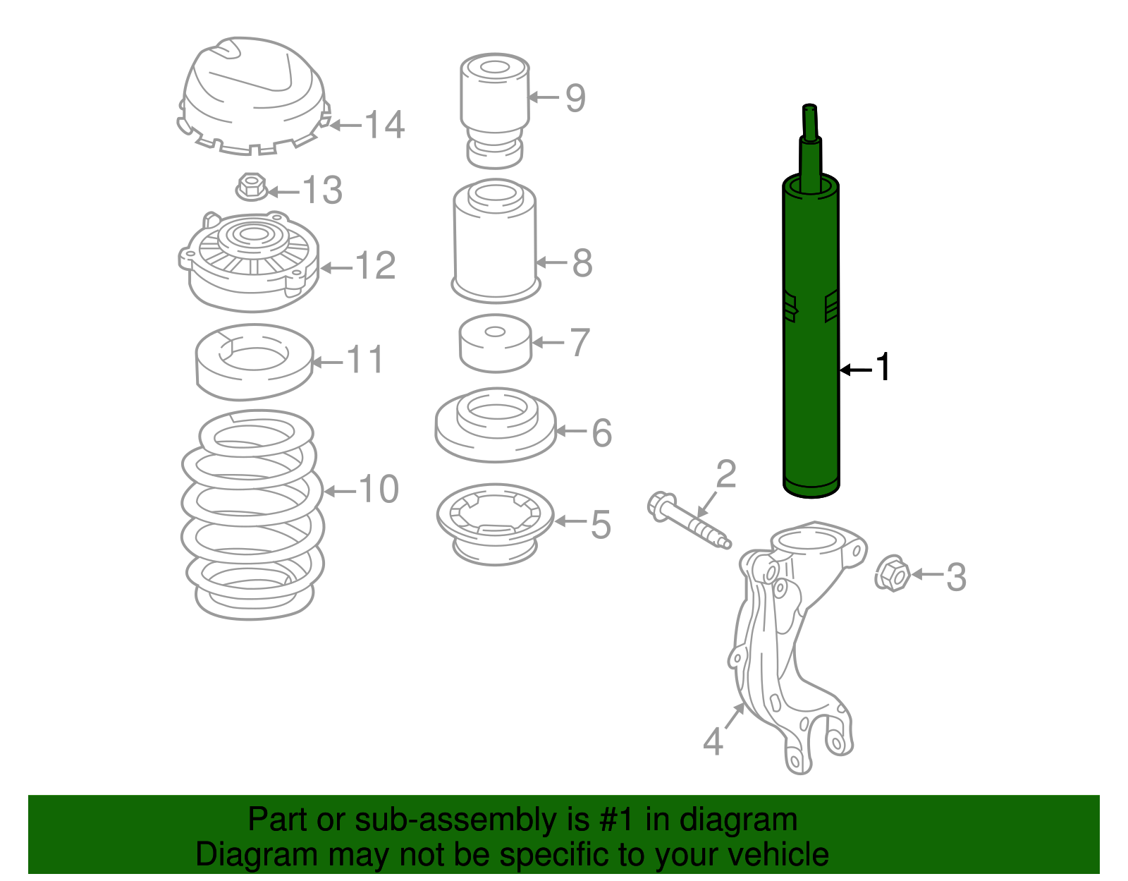2017-2025 Audi Q7 Suspension Shock Absorber 4M0-413-031-T | Audi OEM ...