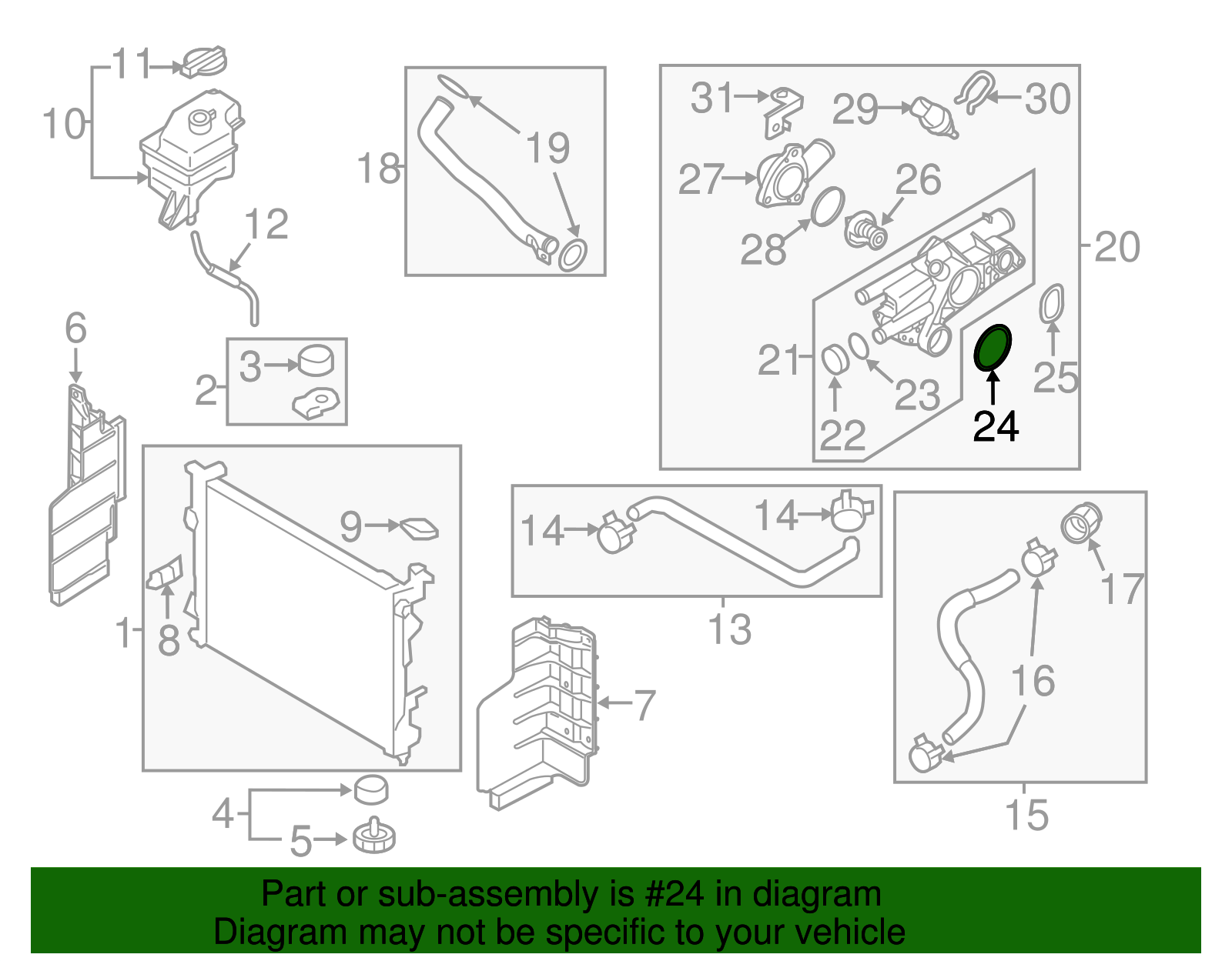 2008-2016 Kia Thermostat Housing Gasket 25641-2G500 | TascaParts.com