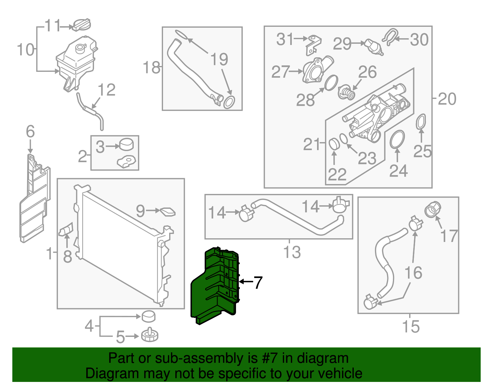 29136-4U200 - Radiator Support Air Deflector 2014-2016 Kia Optima | Kia ...