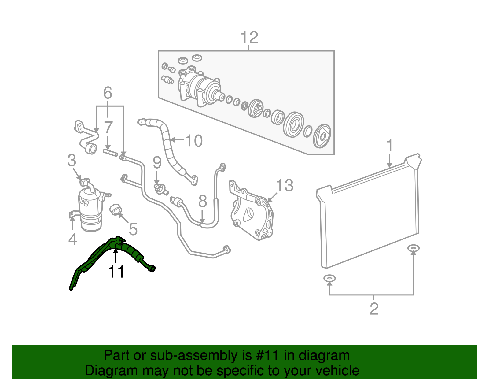 19257317 - Auxiliary Air Conditioning Evaporator and Heater Hose ...
