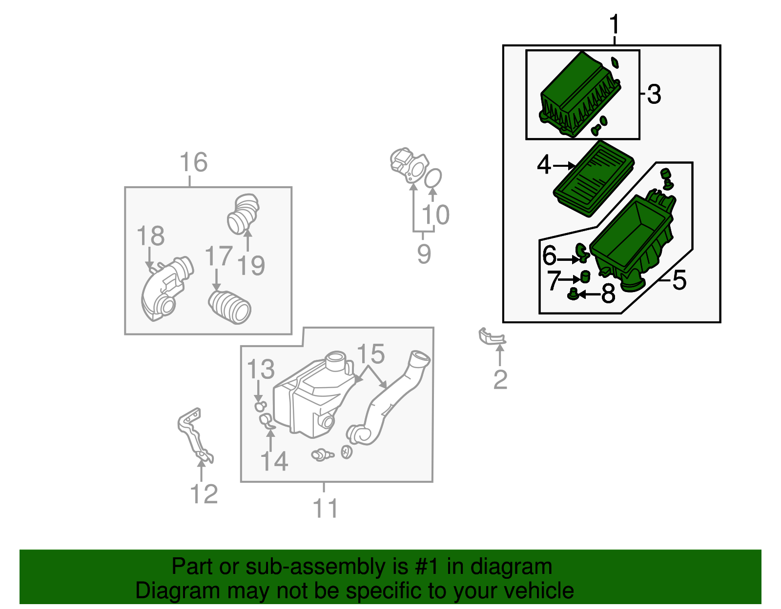 16500-0W000 - Air Cleaner Assembly 1996-2000 Nissan Pathfinder | Nissan ...