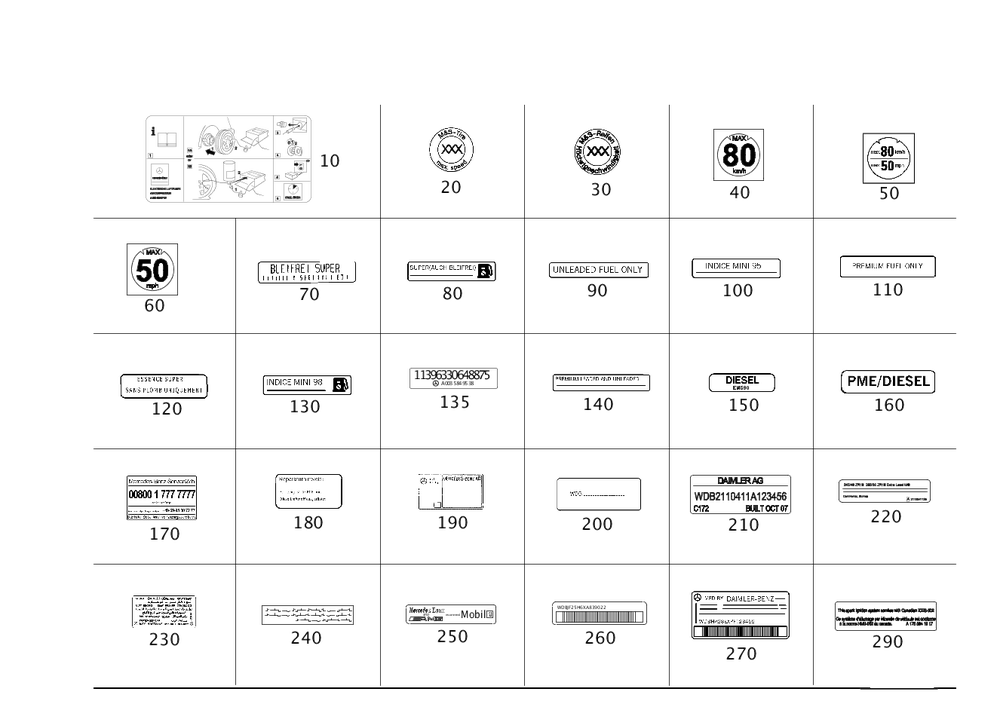 004-584-74-38 - Adhesive Label 1994-2018 Mercedes-Benz | Mercedes-Benz ...