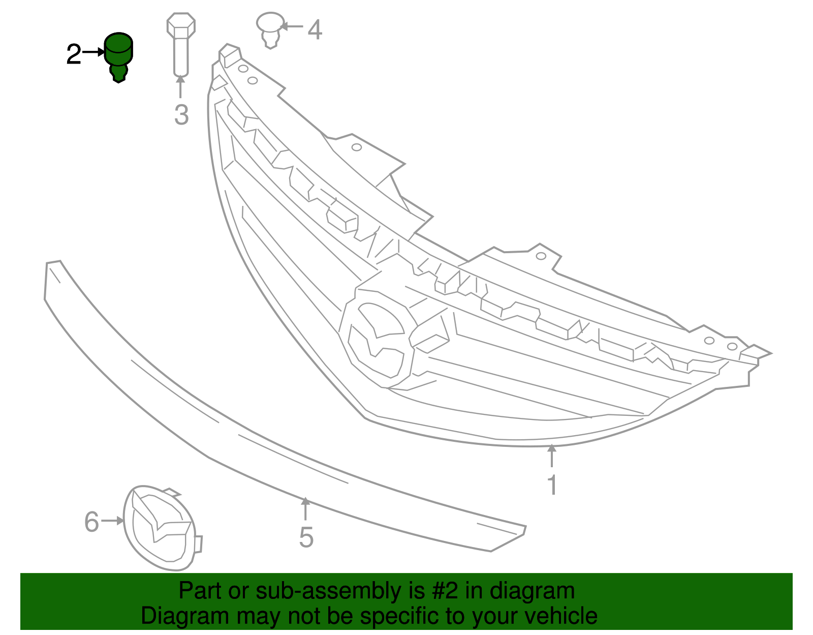 2009-2013 Mazda 6 Grille Fastener D350-50-E21 | RealMazdaParts.com