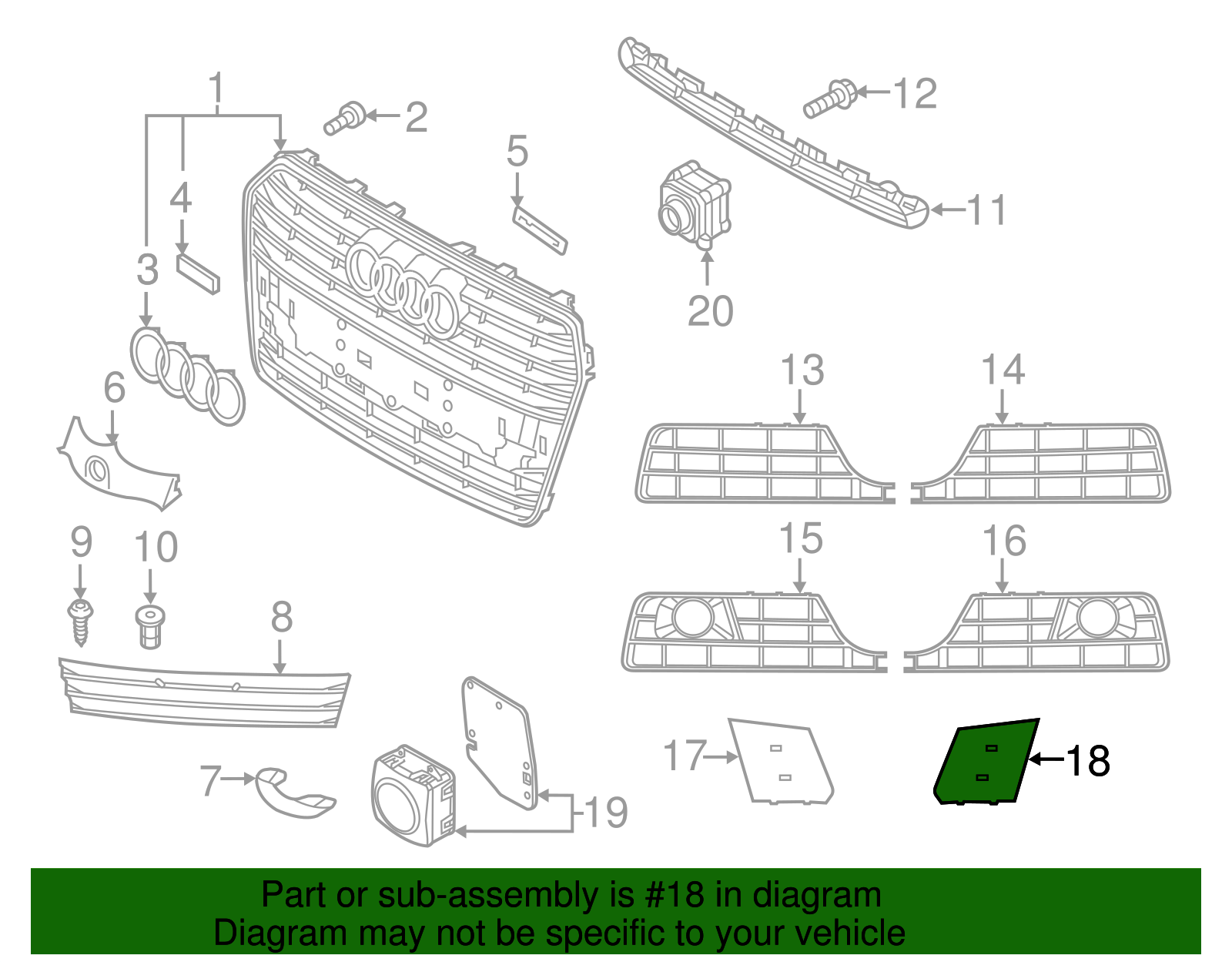 4G8-807-151-C-9B9 - Lower Cap 2016-2018 Audi A7 Quattro | Audi OEM ...
