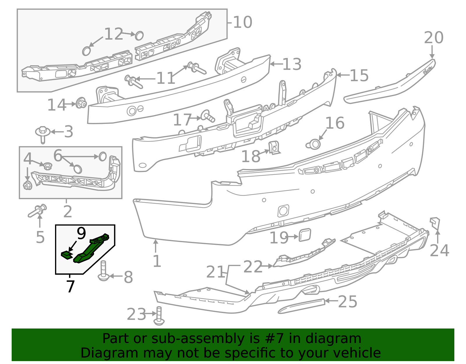 2013-2019 Cadillac ATS Rear Bumper Lower Fascia Bracket 20965765 | Shop ...