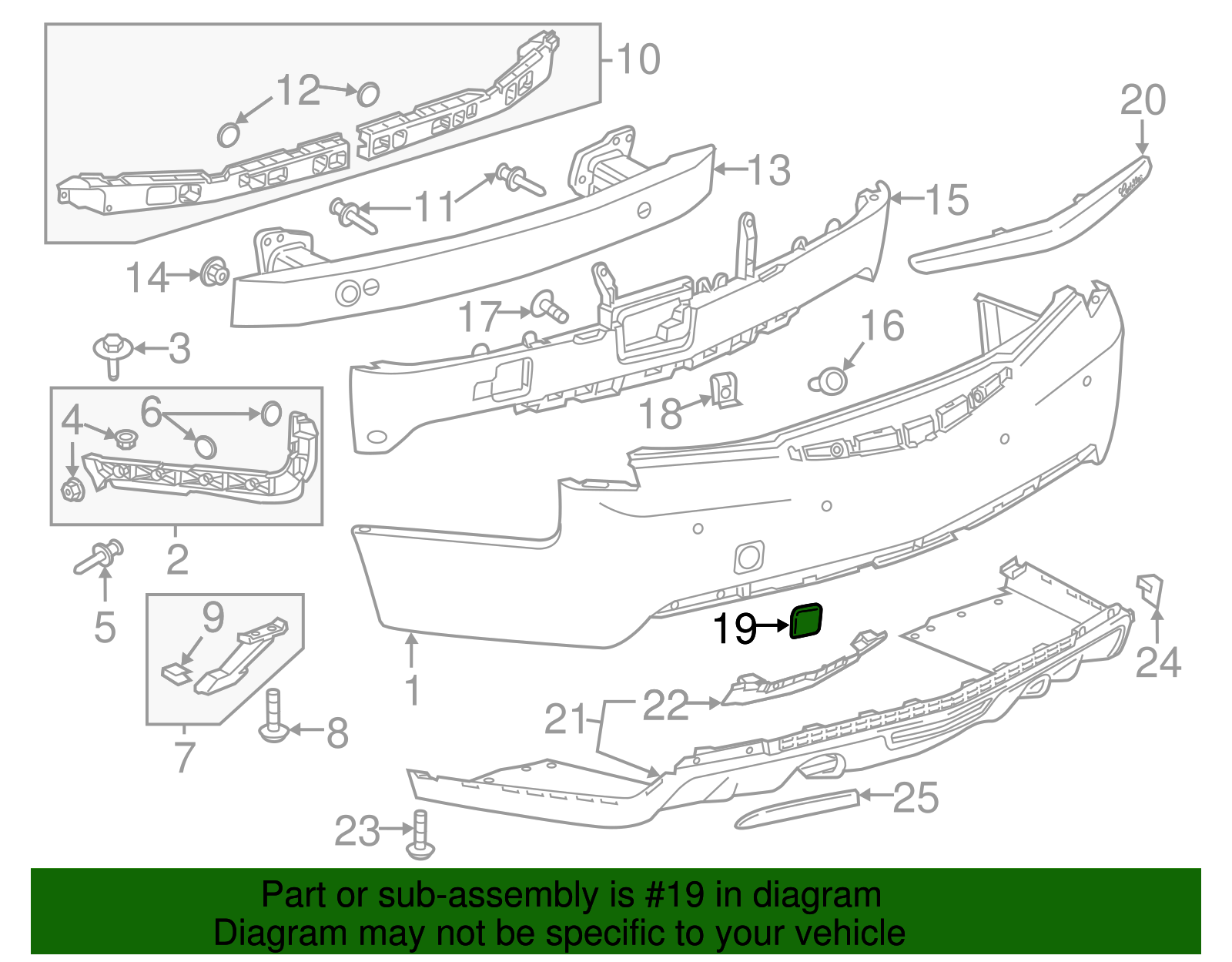 2013-2018 Cadillac ATS Primed Rear Bumper Fascia Tow Hook Access Hole ...