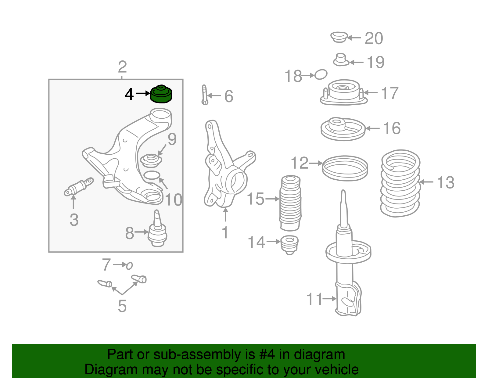 Hyundai - 54584-17000 - Lower Control Arm Rear Bushing - 2003-2006 ...
