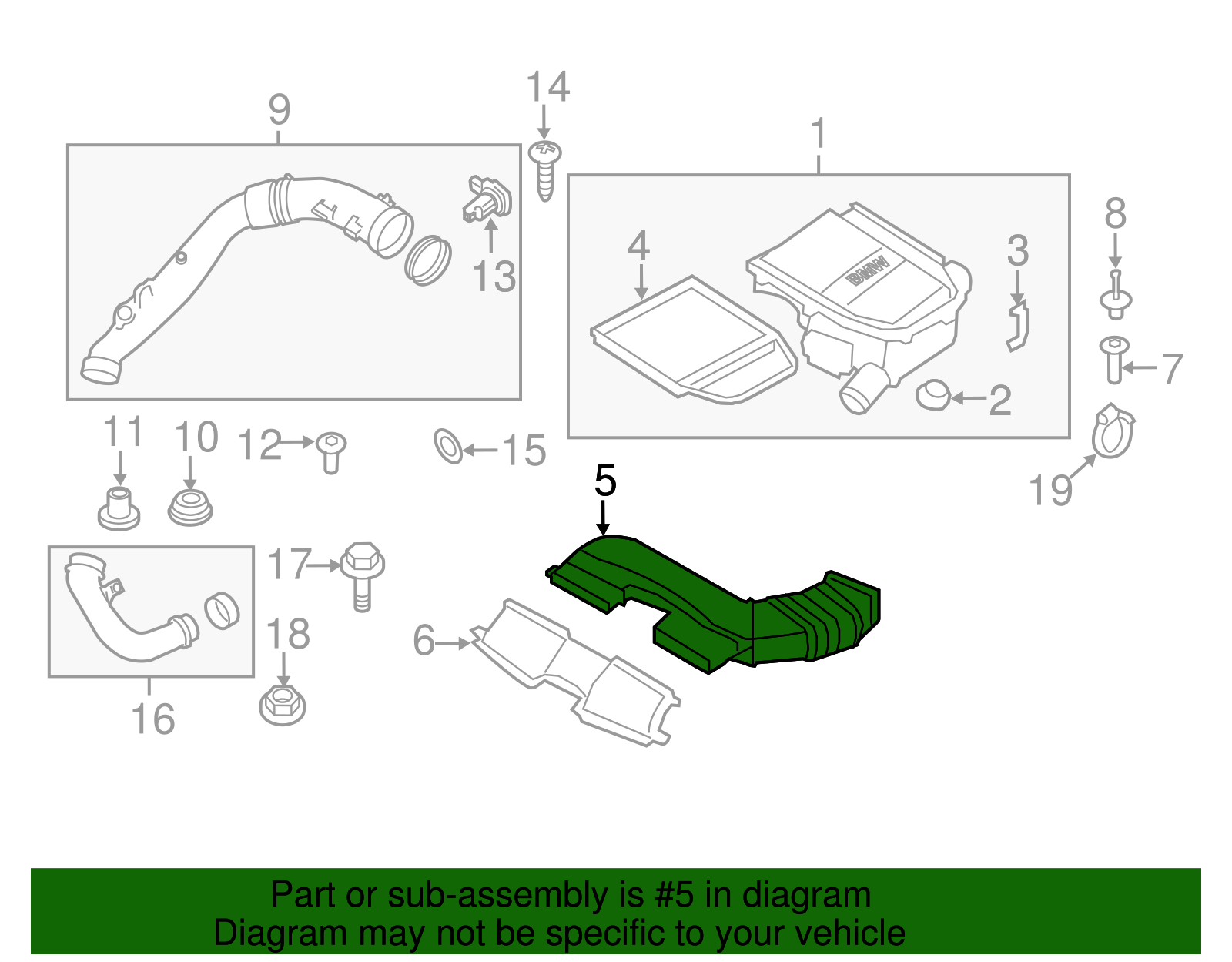 13-71-7-599-282 - Intake Duct 2011-2015 BMW | BMW OEM Parts