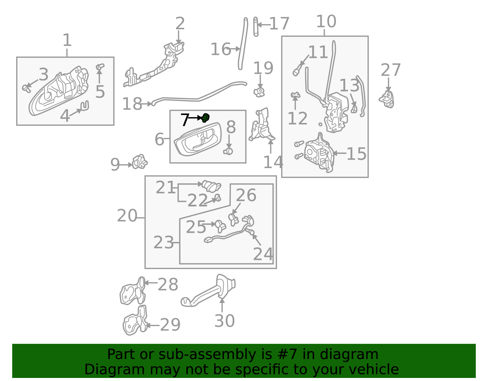 OEM 1998-2006 Honda Handle, Inside Snap 72634-SM4-003 | Honda ...