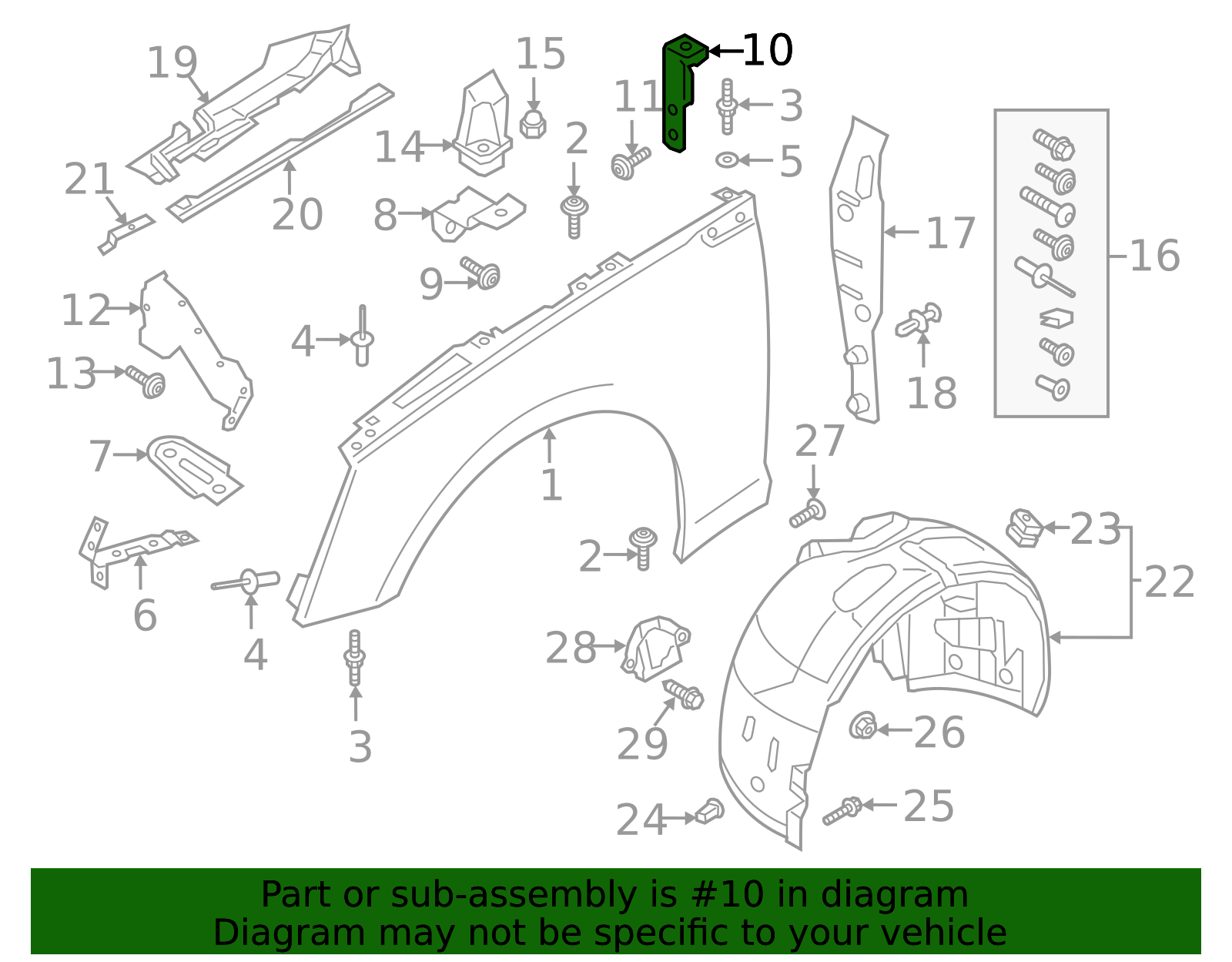 8W6-821-433 - High-Quality Fender Bracket for 2018-2025 Audi ...