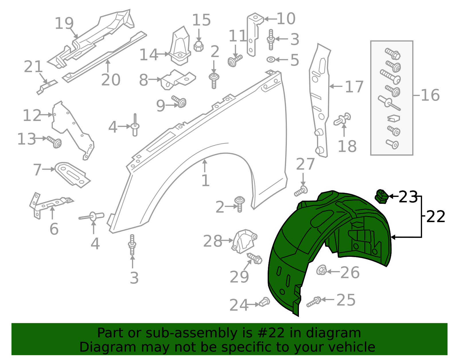 8W6-821-171-C - Fender Liner 2018-2025 Audi | Audi OEM Parts Guy