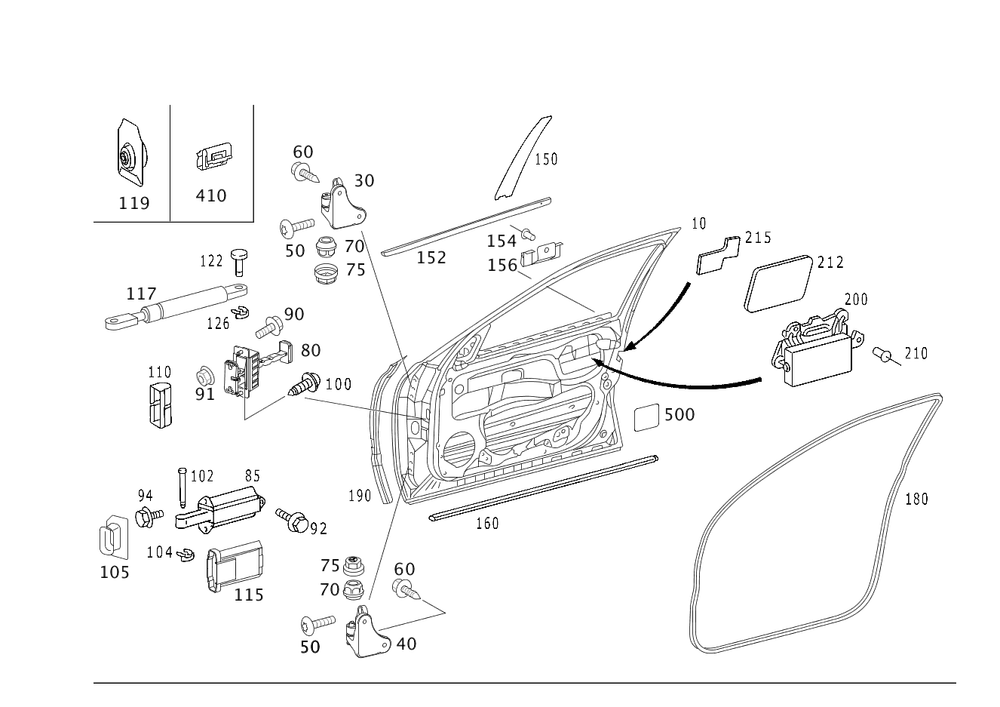 220-720-00-16 - Door Check 2000-2006 Mercedes-Benz | Mercedes-Benz USA ...